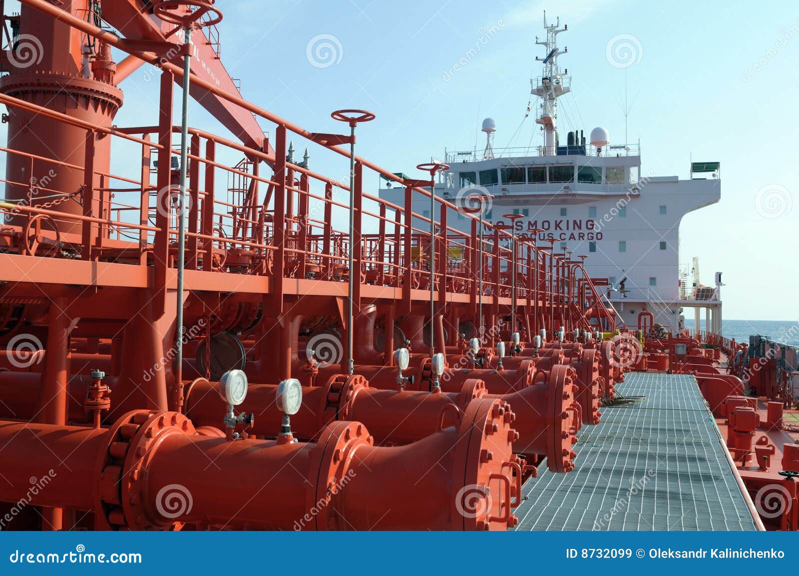 Pipes on the Deck of the Tanker Stock Image - Image of vent, aluminum ...