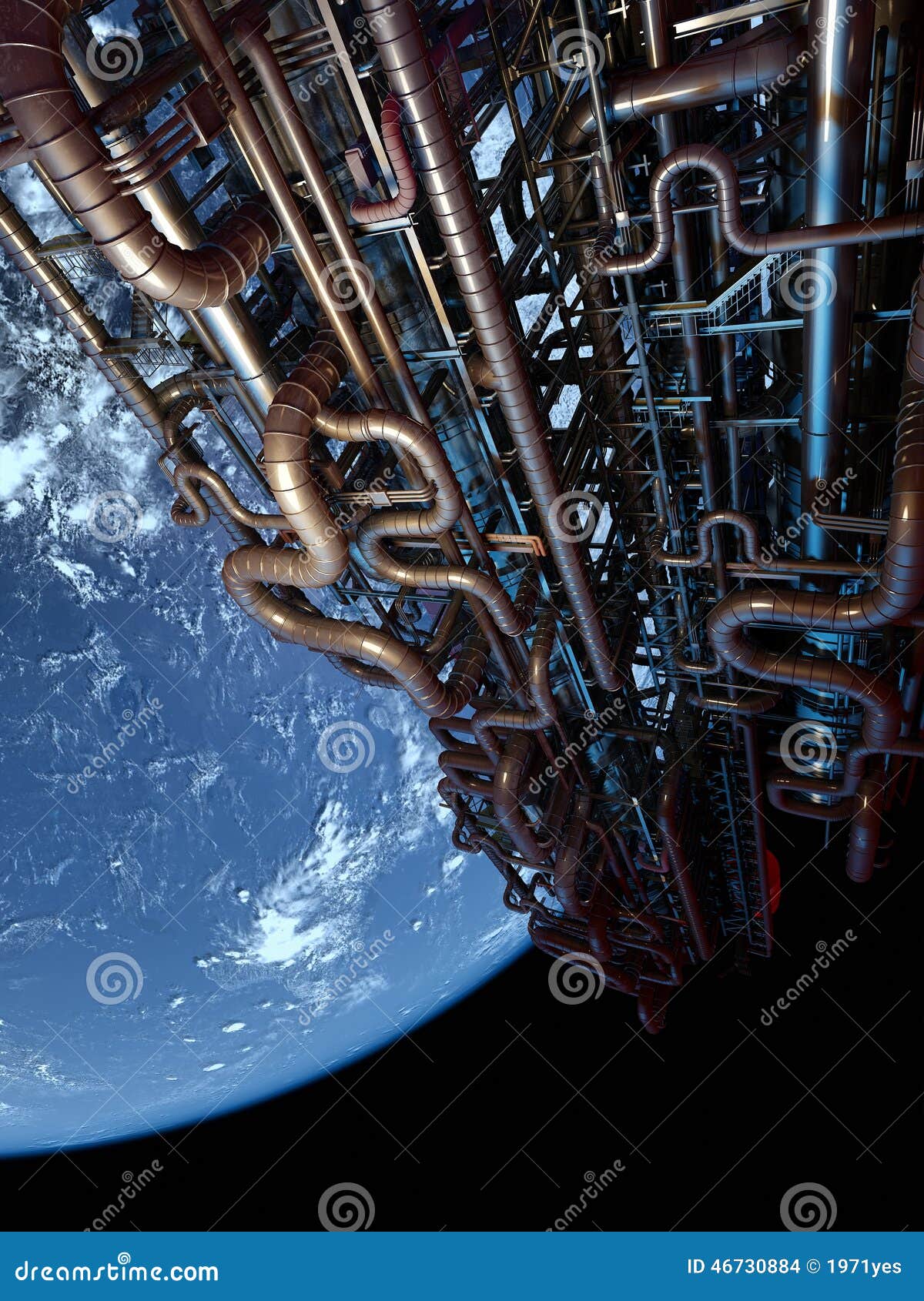 The pipes stock illustration. Illustration of moon, technology - 46730884