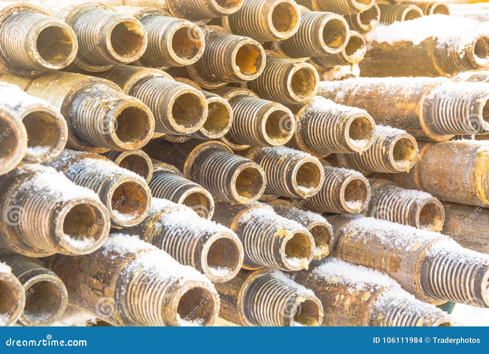 Pipes for Drilling Oil and Gas Wells Stock Photo - Image of carving ...