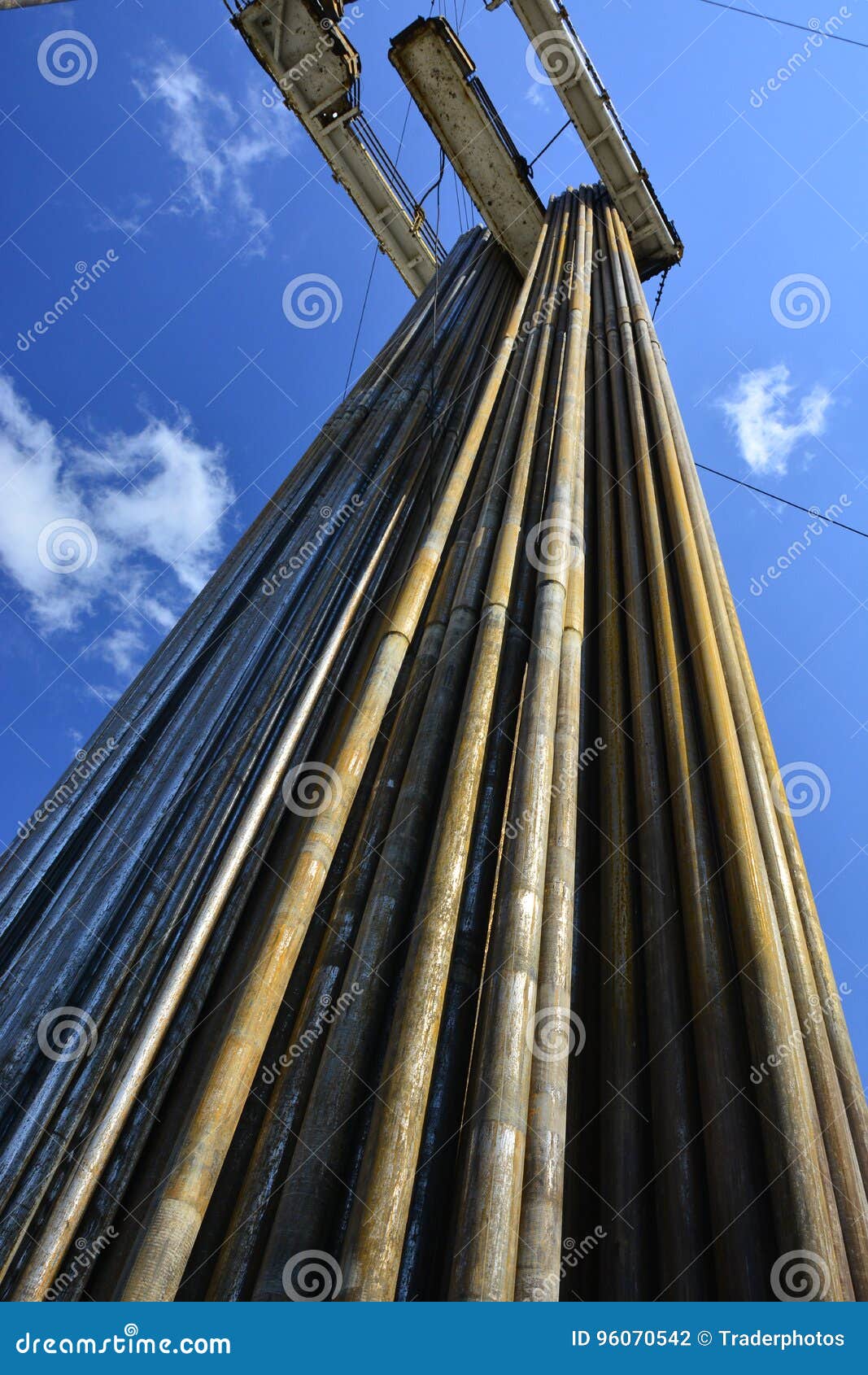 Pipes for Drilling Oil and Gas Wells Stock Photo - Image of steel ...