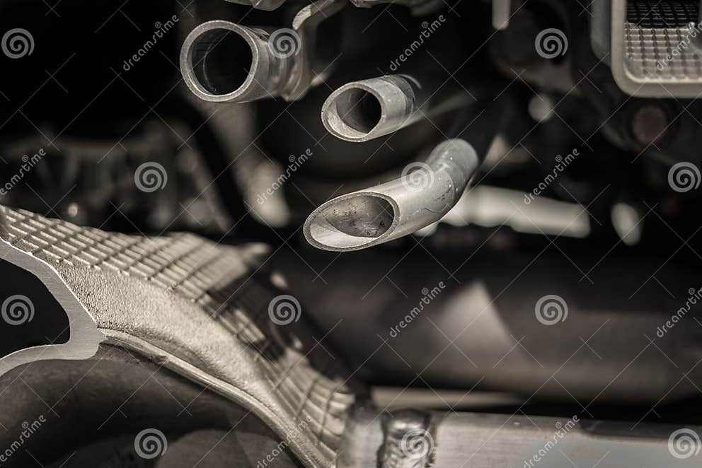 The Pipes in a Engine of Modern Car Stock Photo - Image of carburettor ...