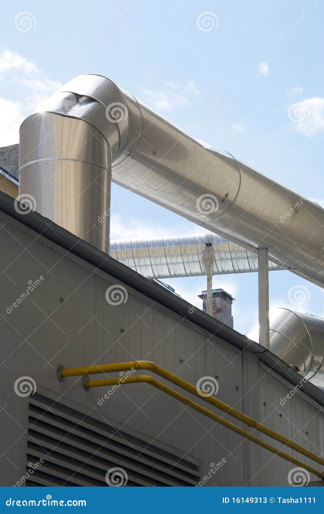 Pipes of Extraction on a Background Sky Stock Image - Image of work ...