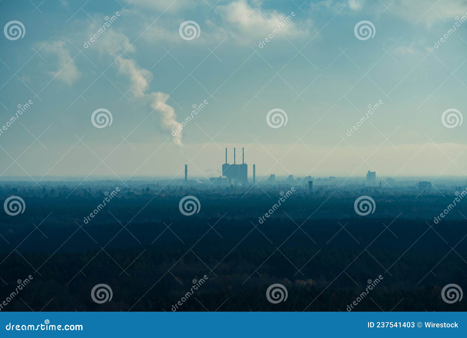 Pipes of the Factory in the Distance. Stock Image - Image of landscape ...