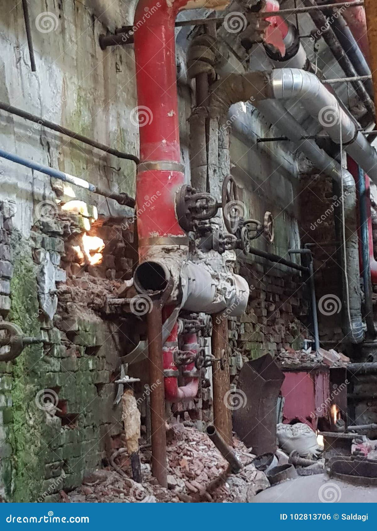 Rusty Old Pipes at the Abandoned Factory Stock Photo - Image of ...