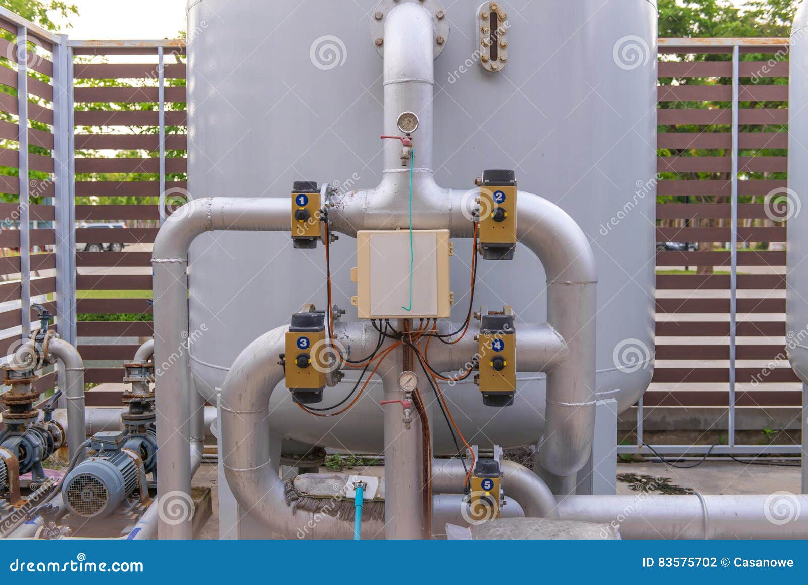 Pipes and Faucet Valves of Gas Heating System Stock Photo - Image of ...