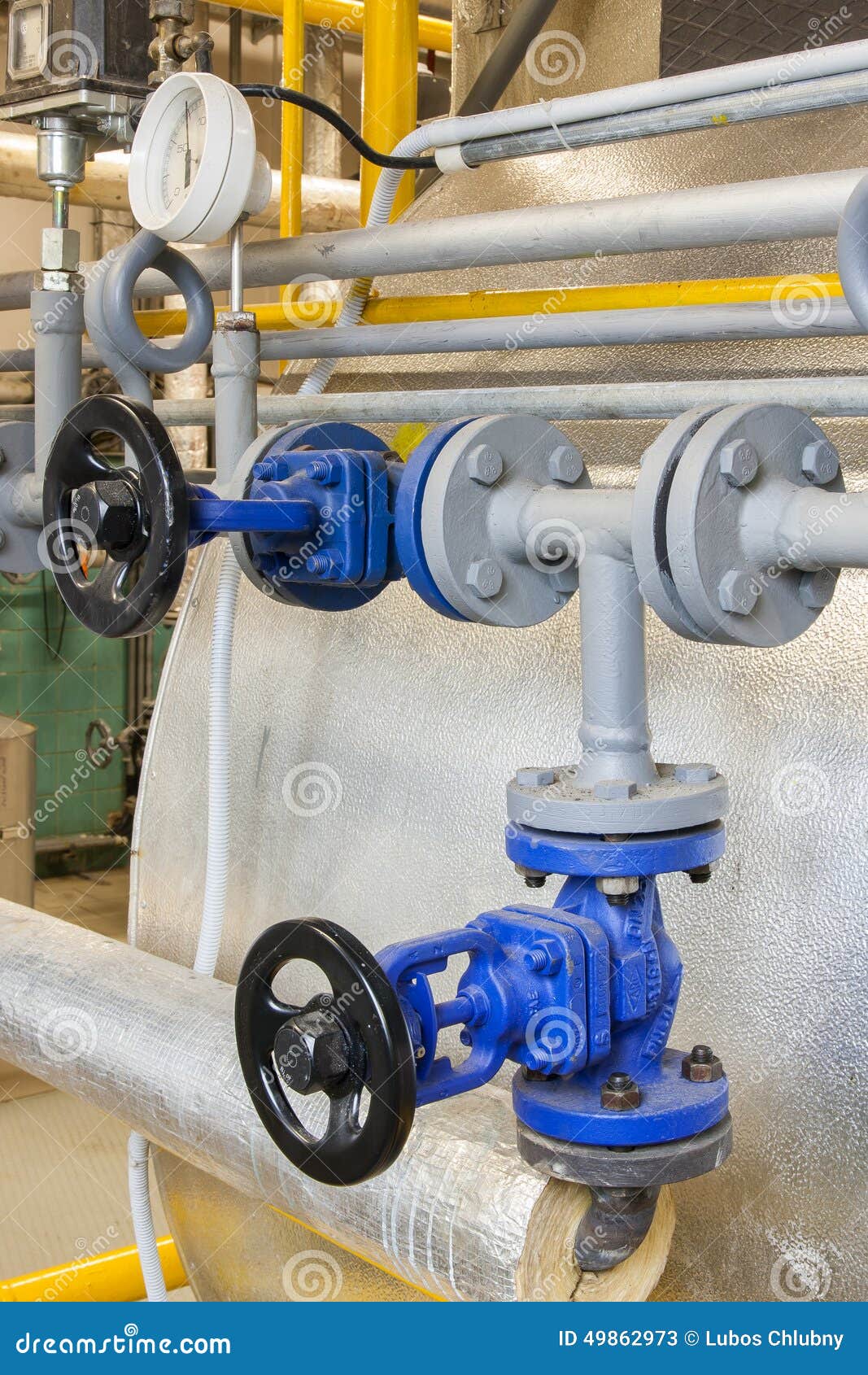 Pipes and Faucet Valves of Heating System Stock Image - Image of ...