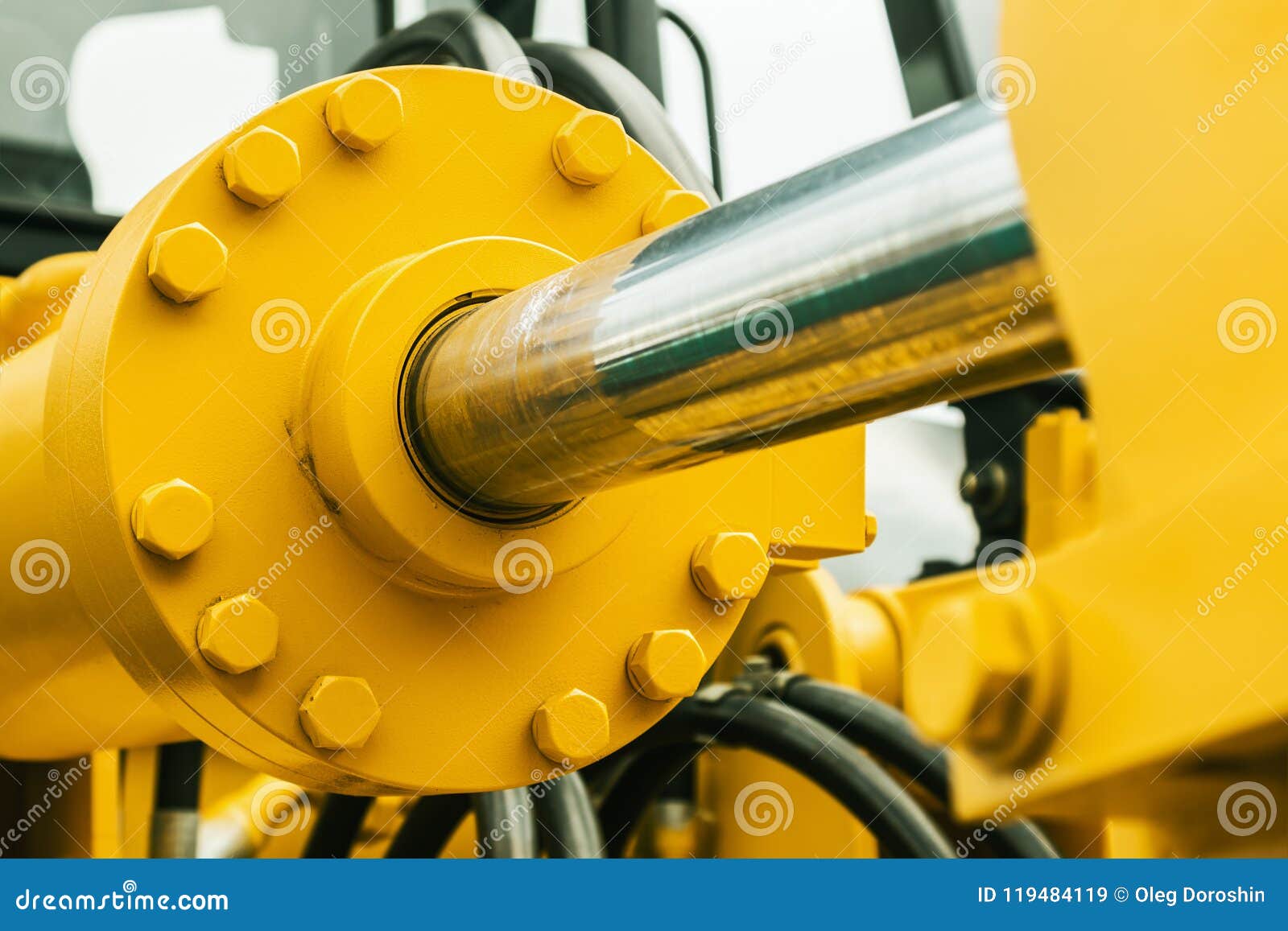Pipes and the Hydraulic System of the Tractor Stock Image - Image of ...