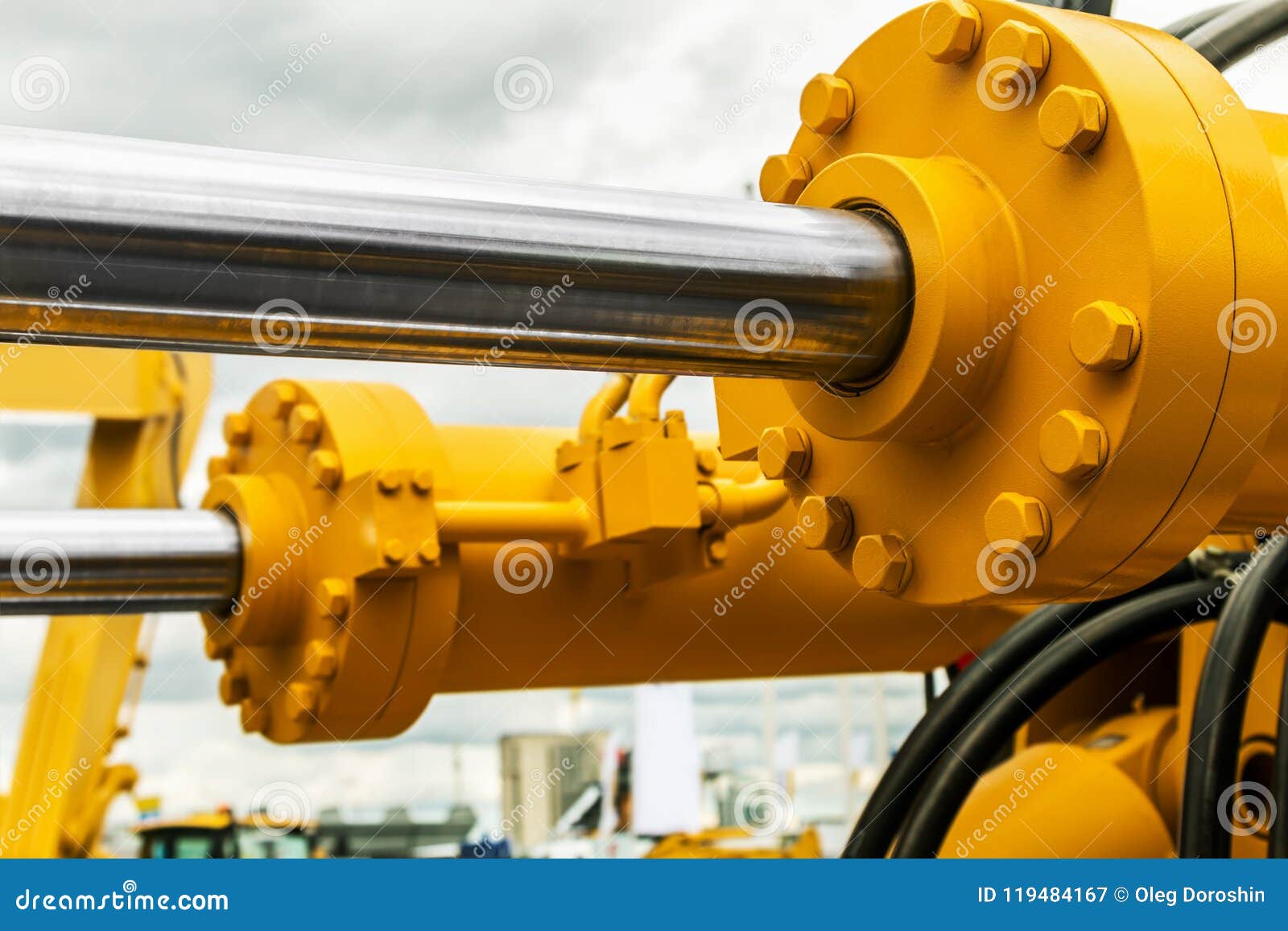 Pipes and the Hydraulic System of the Tractor Stock Image - Image of ...