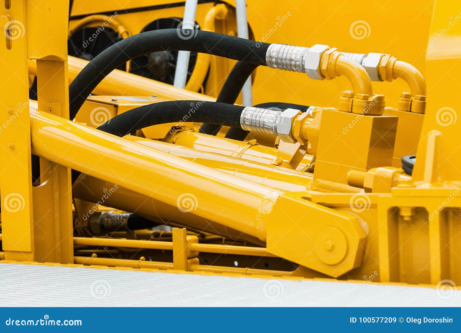 Pipes and the Hydraulic System of the Tractor Stock Image - Image of ...