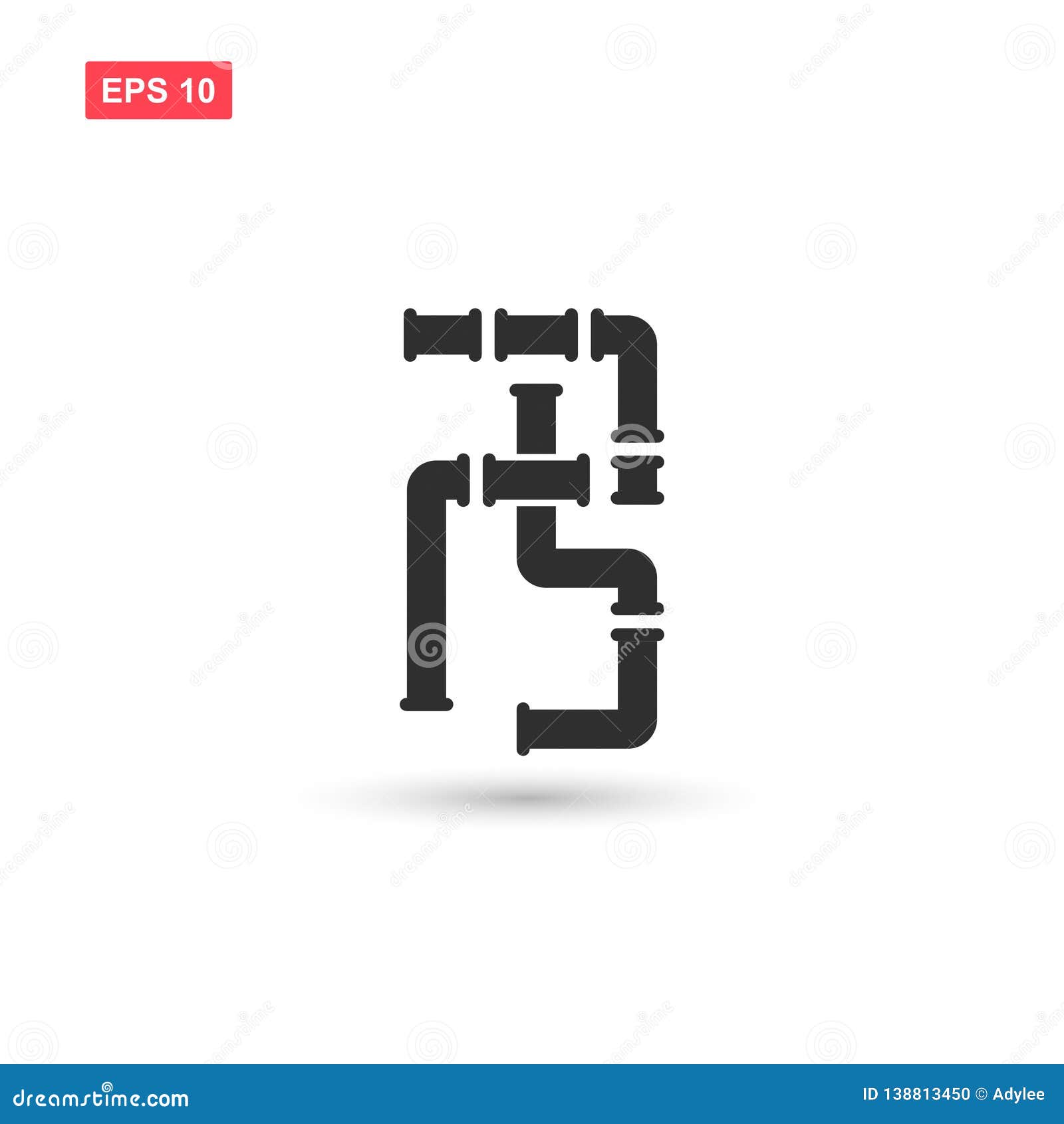 Pipes Icon. Black Plumbing. Water Sewerage System Vector Illustration ...