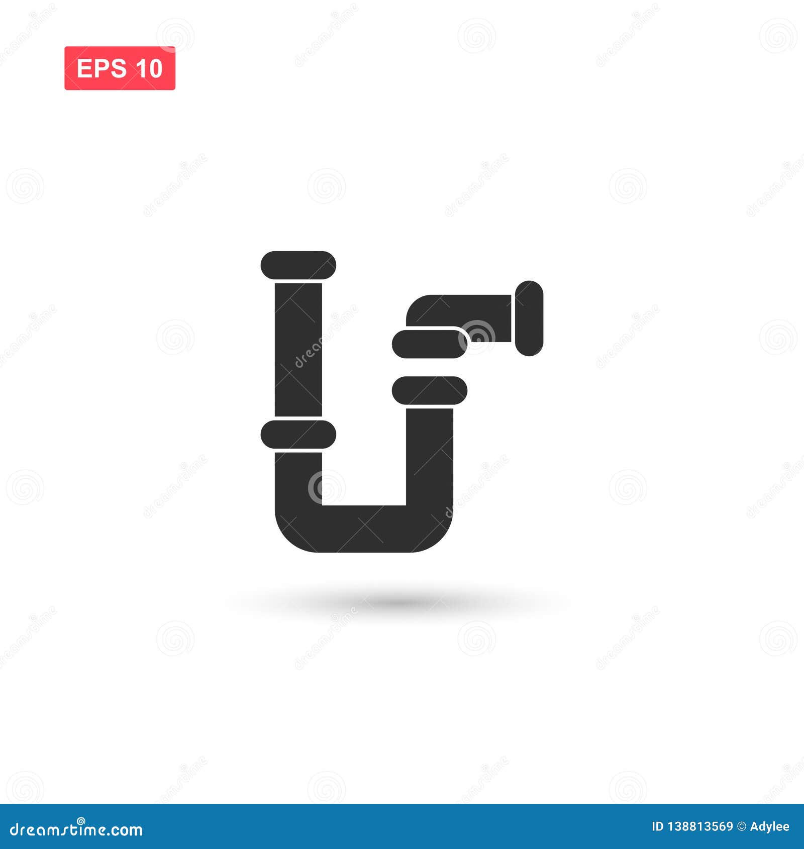 Pipes Icon. Black Plumbing. Water Sewerage System Vector Illustration ...