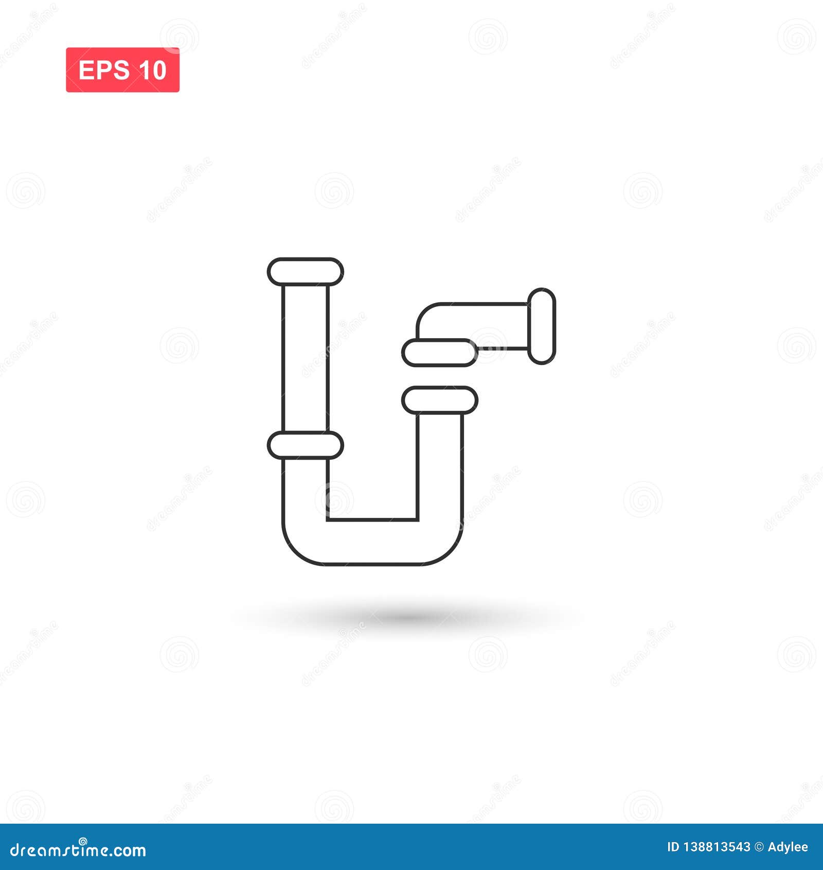 Pipes Icon. Black Plumbing. Water Sewerage System Vector Illustration ...