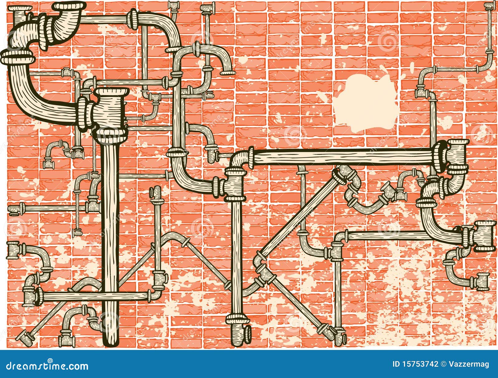 Pipes Labyrinth with Brick Wall Stock Vector - Illustration of child ...