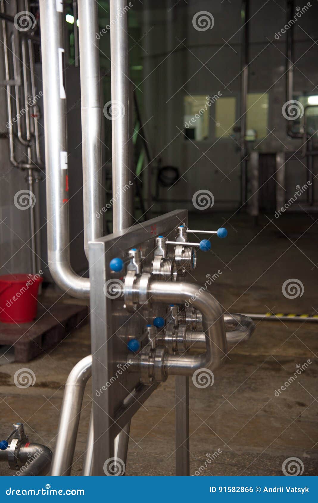 Pipes and Levers on Milk Production Factory Stock Photo - Image of ...