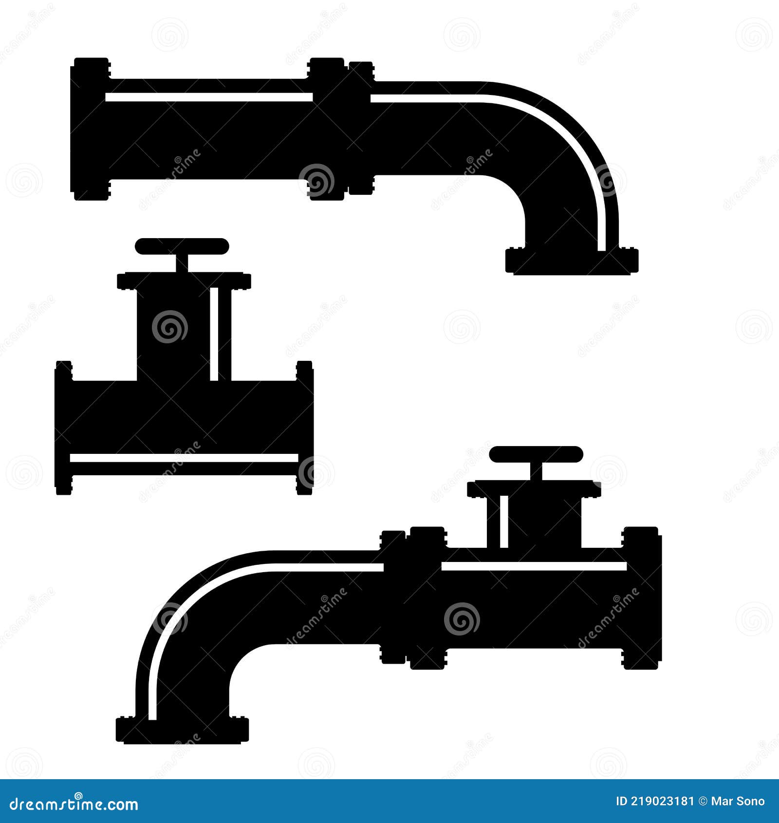Pipes and Plumbing Fittings Set Vector Stock Vector - Illustration of ...