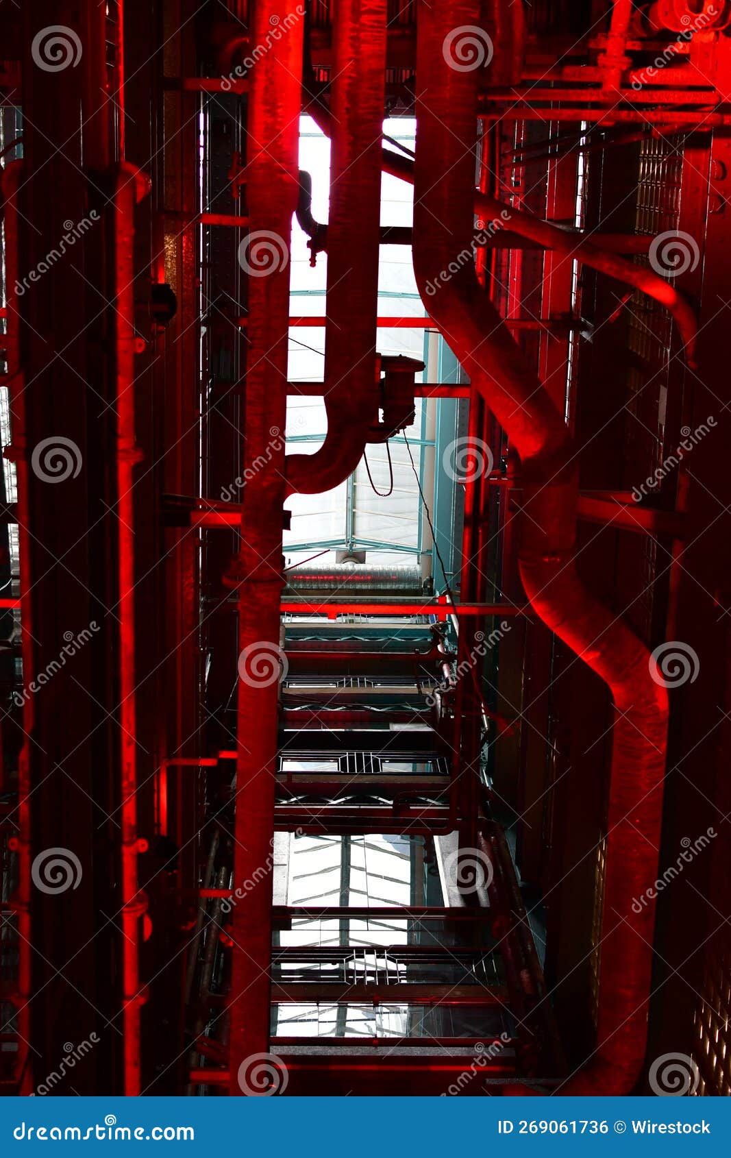 Pipes in Red Lighting in the Guinness Store House in Dublin Editorial ...