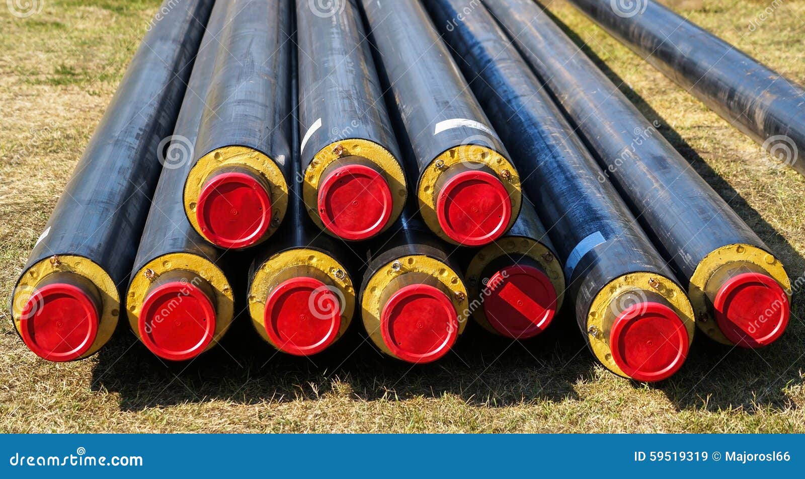 Pipes at the Road Construction Stock Image - Image of pipes, platform ...