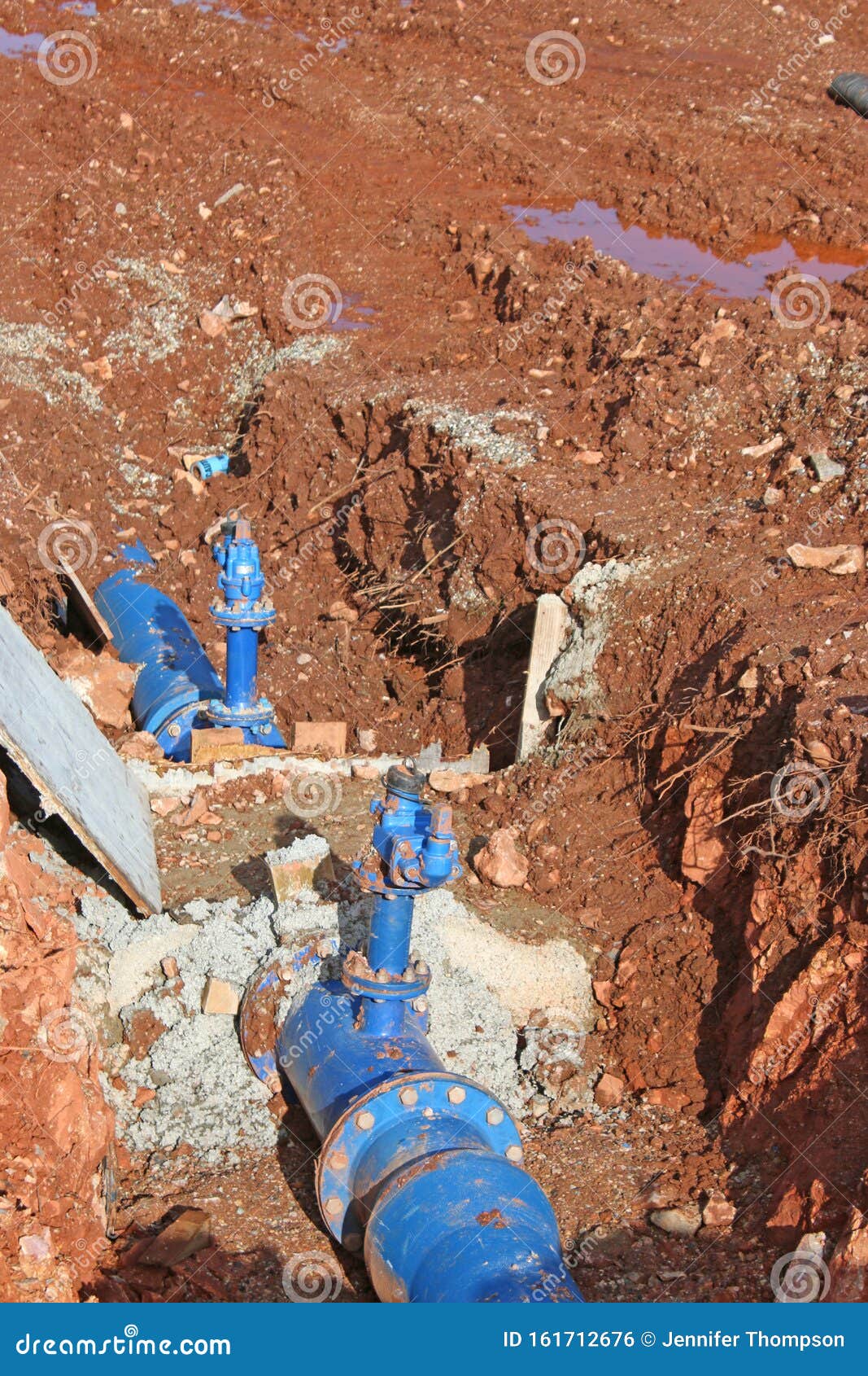 Pipes on a Road Construction Site Stock Photo - Image of industry ...