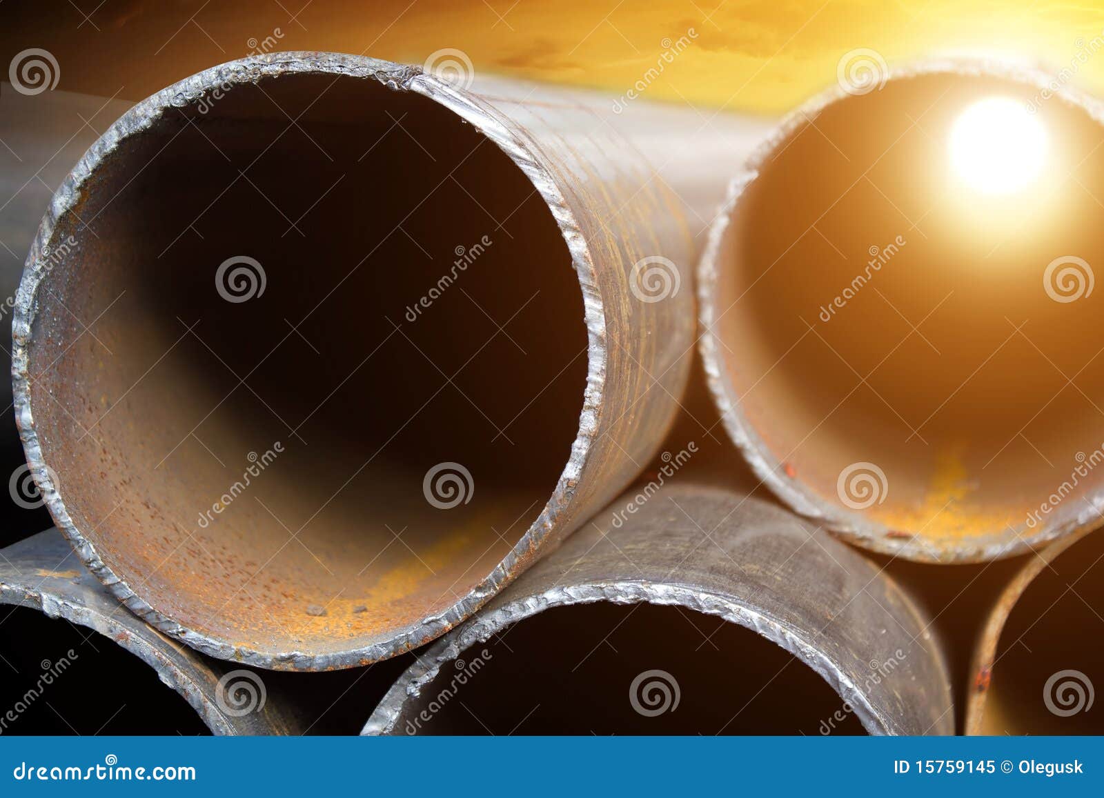 Pipes round metal stack stock image. Image of metal, bright - 15759145