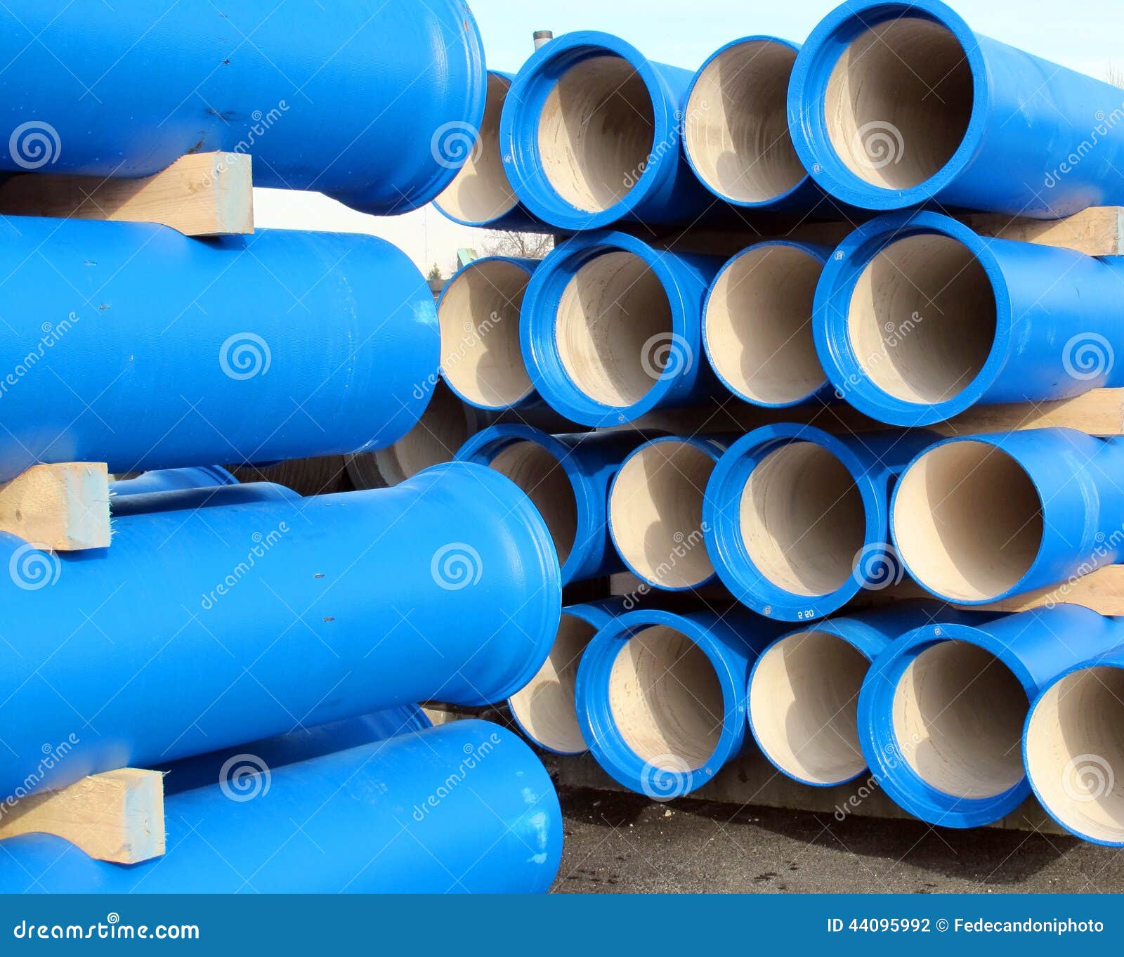 Pipes for Transporting Water and Sewerage Stock Photo - Image of ...