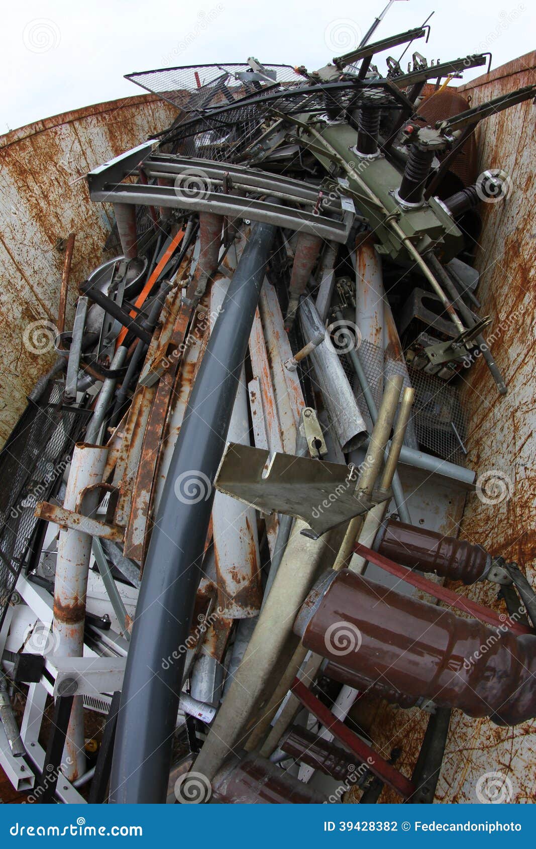 Pipes and Tubes, Ferrous Scrap Iron in a Container Stock Photo - Image ...
