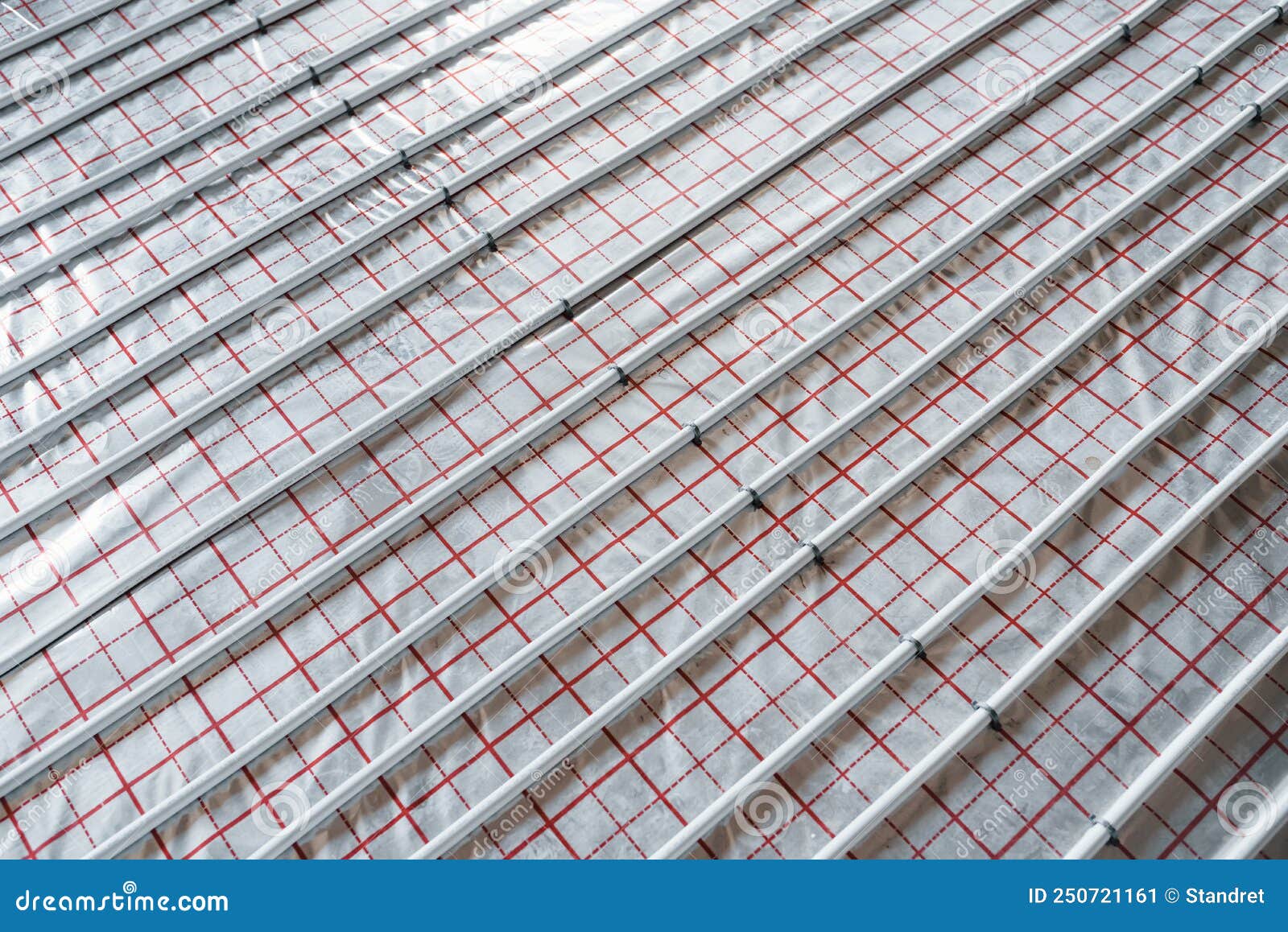 Pipes of Underfloor Heating System. Close Up View Stock Image - Image ...