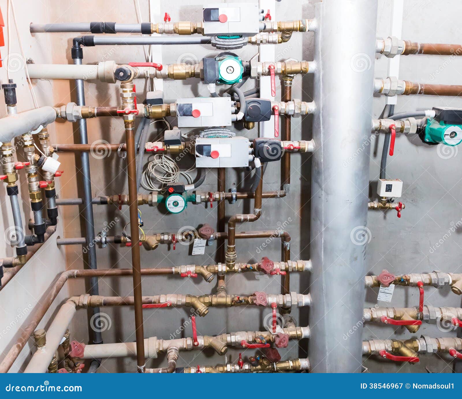 Pipes and Valves of Heating System Stock Image - Image of home ...