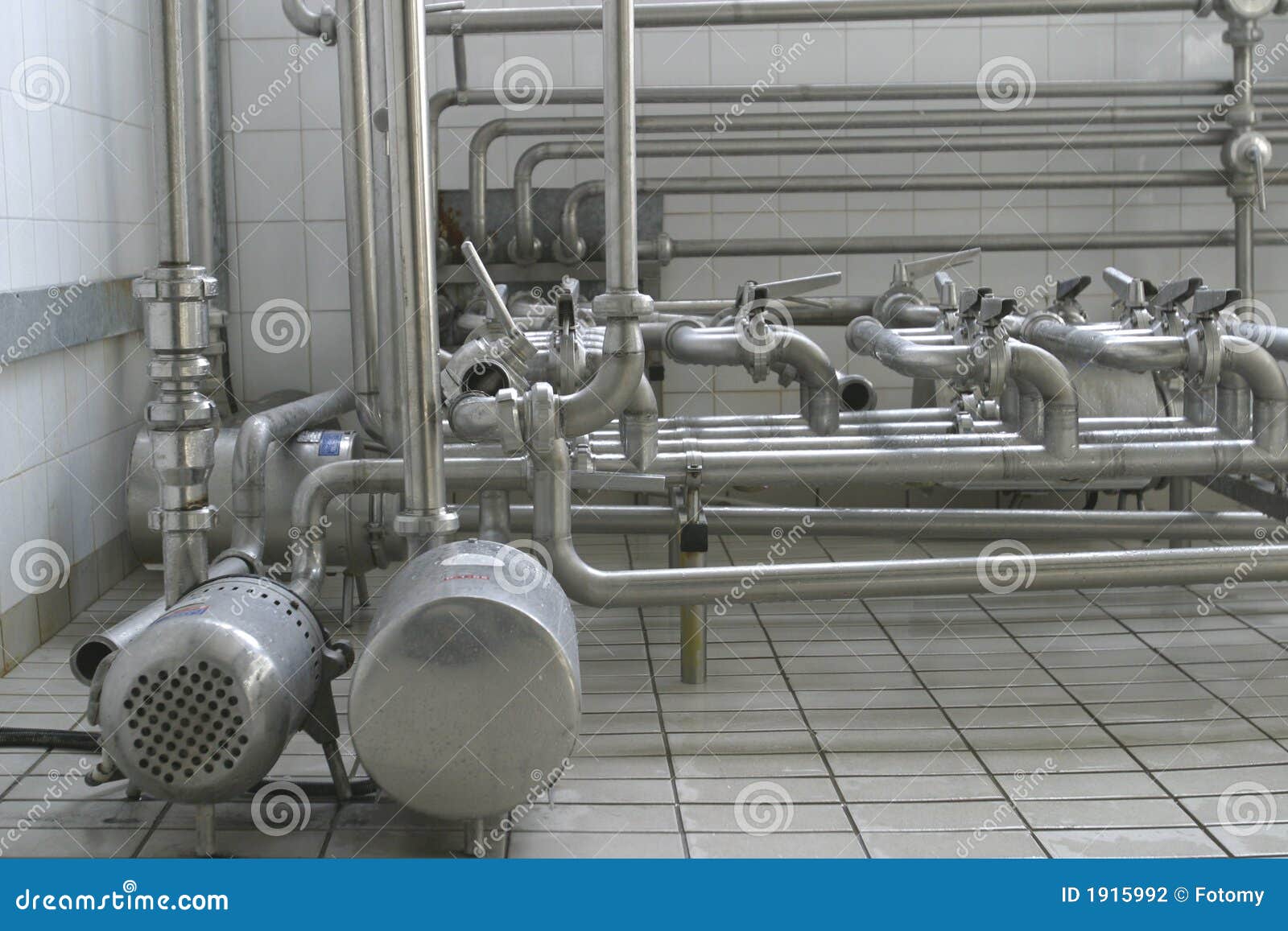 Pipes and Valves in Modern Dairy Stock Photo - Image of cheese ...