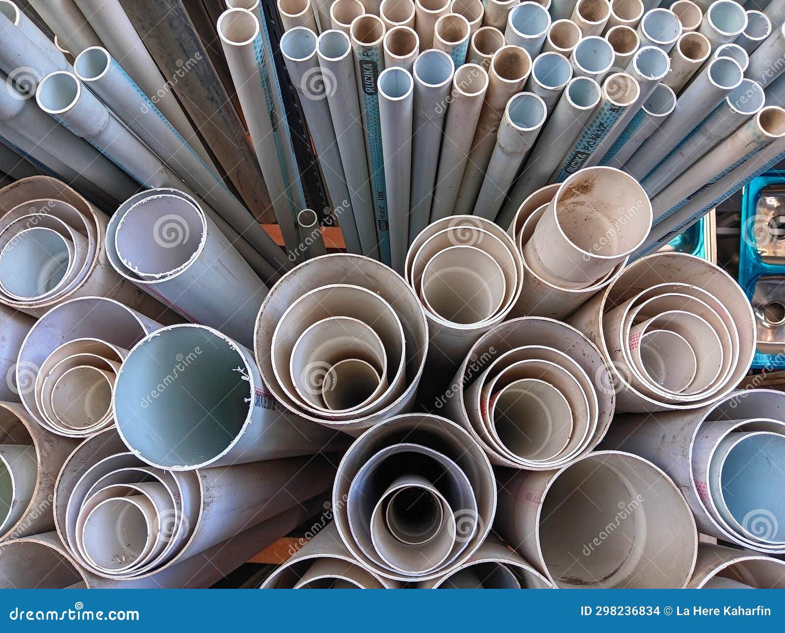 Pipes of Various Sizes are on Display Stock Photo - Image of aluminium ...