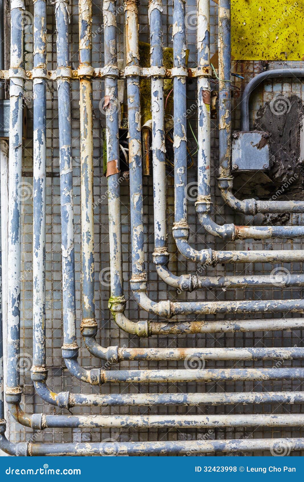 Pipes on the wall stock photo. Image of industry, grungy - 32423998