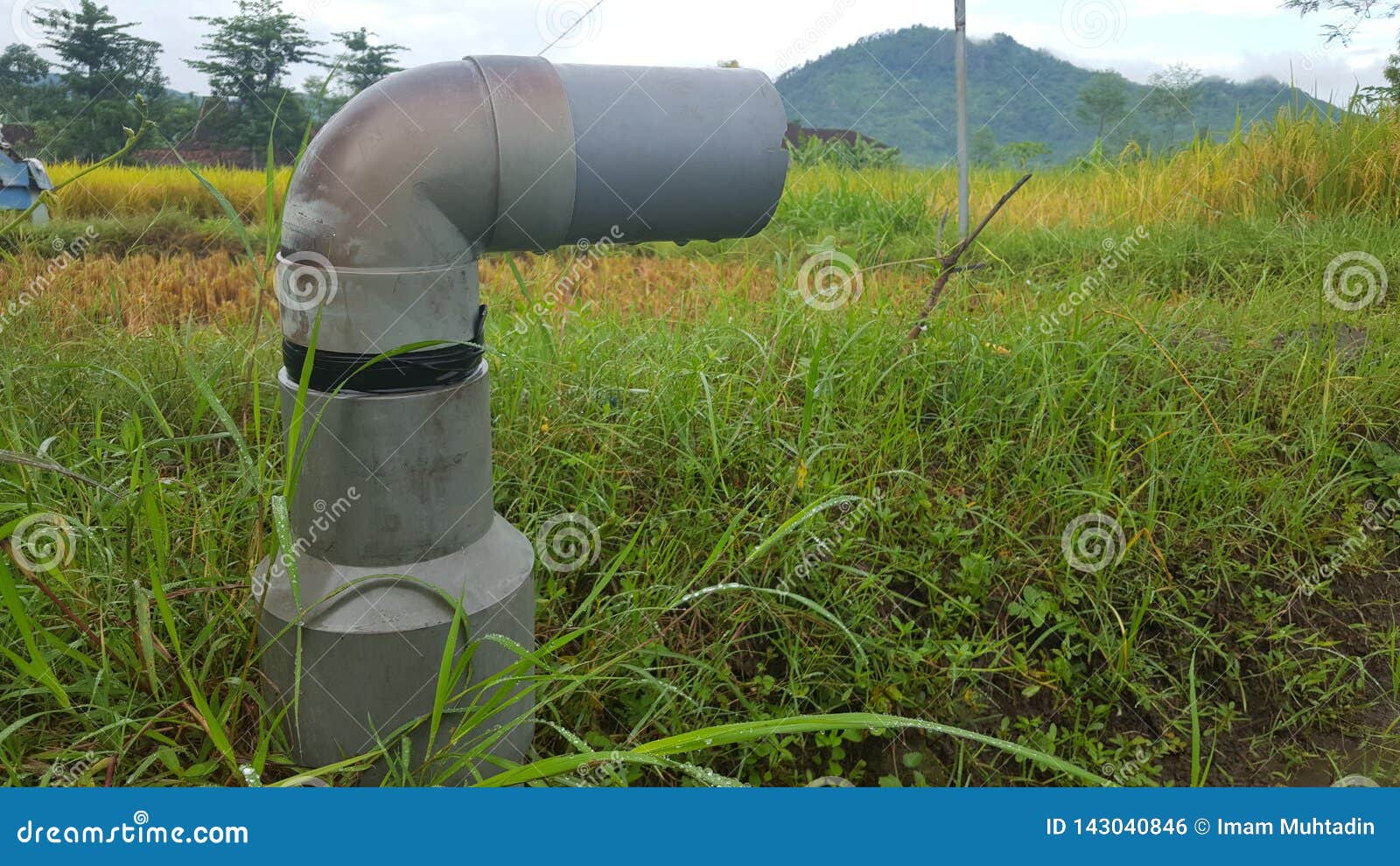 Pipes for Water Sources in Rice Fields Stock Photo - Image of pipes ...