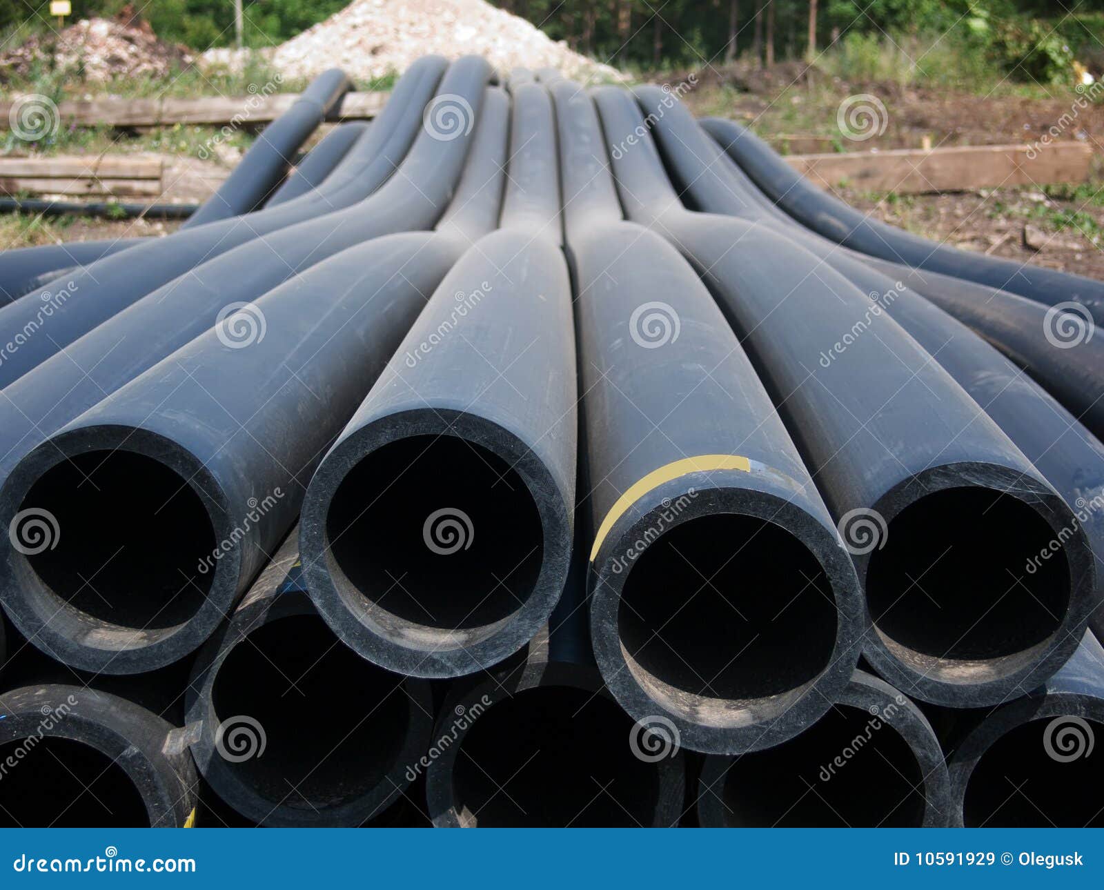 Pipes for water in a stack stock image. Image of background - 10591929