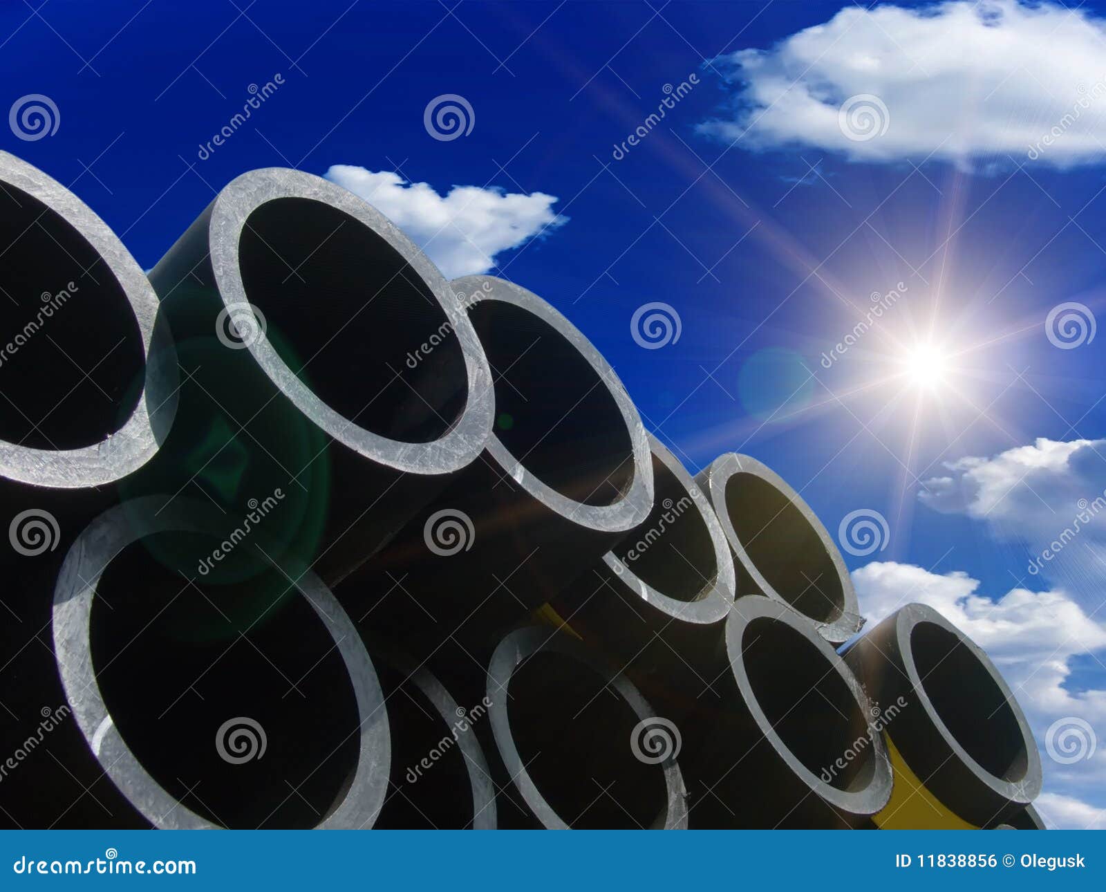 Pipes for water in a stack stock photo. Image of warehouse - 11838856