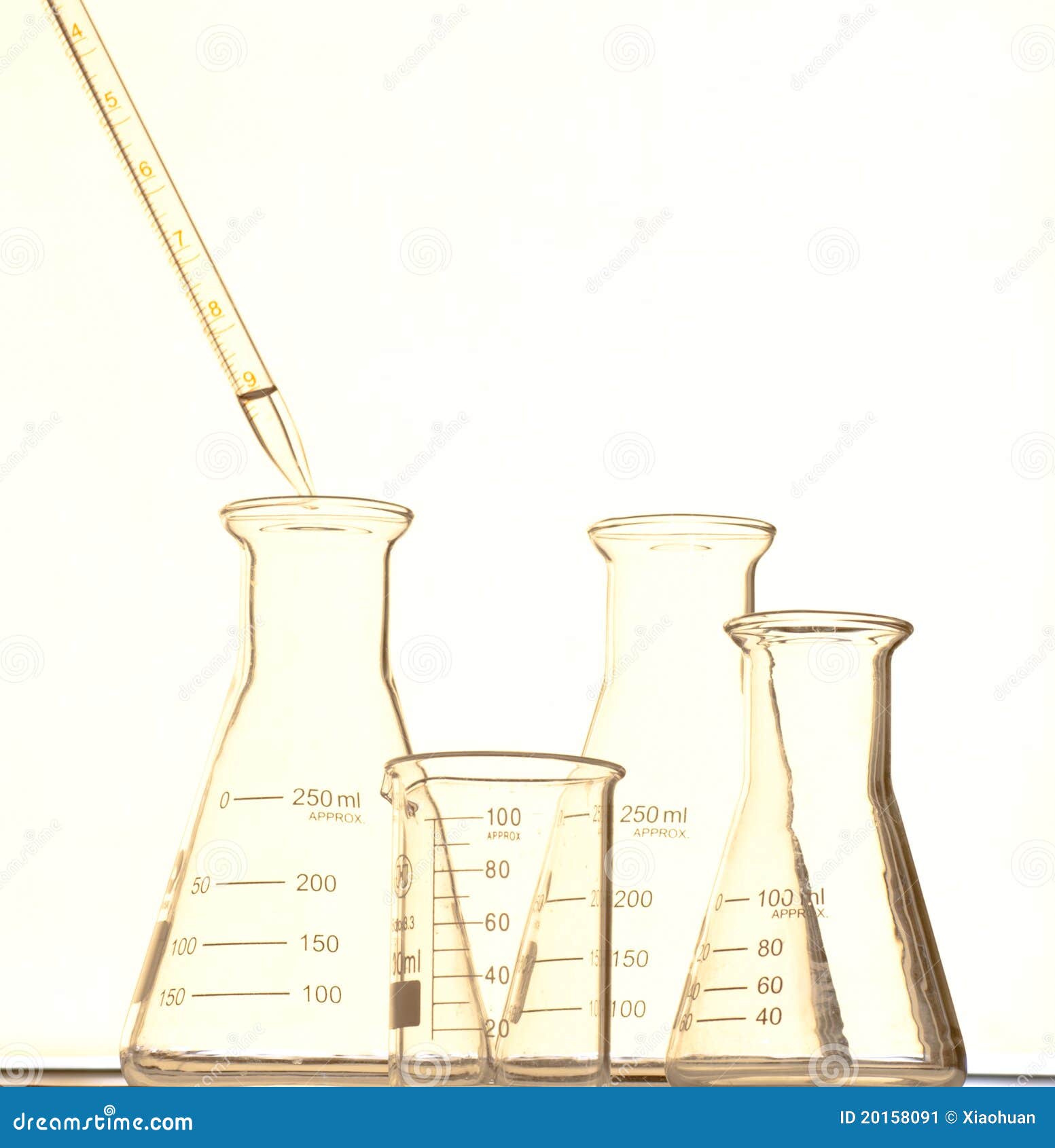 The pipette and beaker stock image. Image of analysis - 20158091