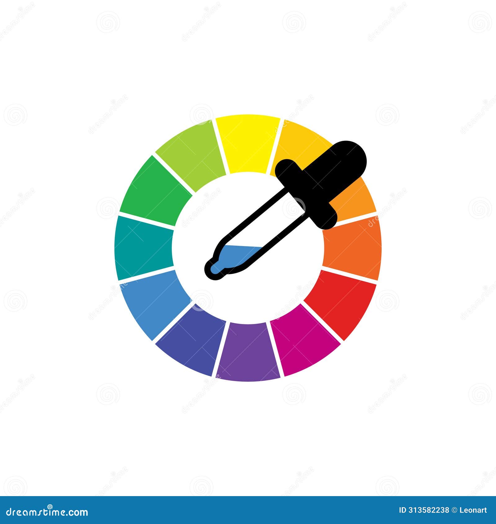 Pipette With Color Wheel - Detailed 3D Color Picker - Vector ...