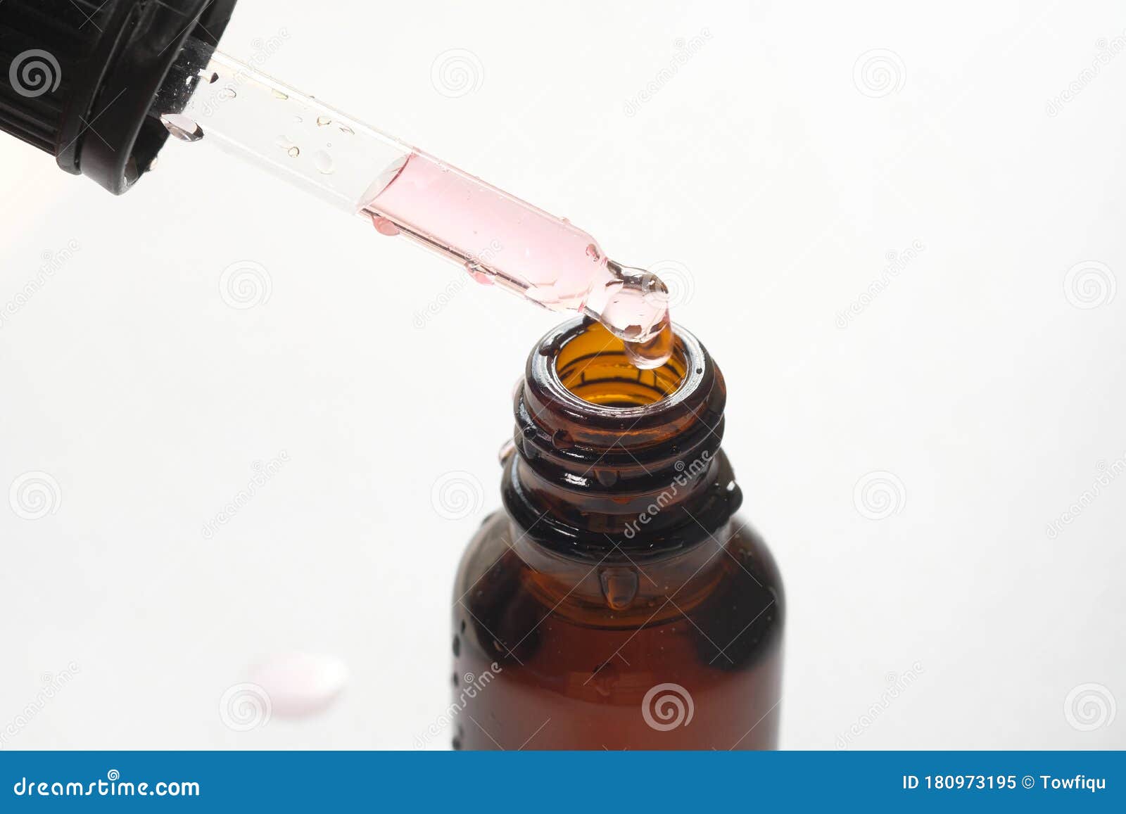 Pipette with Drop, Close Up on White Background. Stock Image - Image of ...
