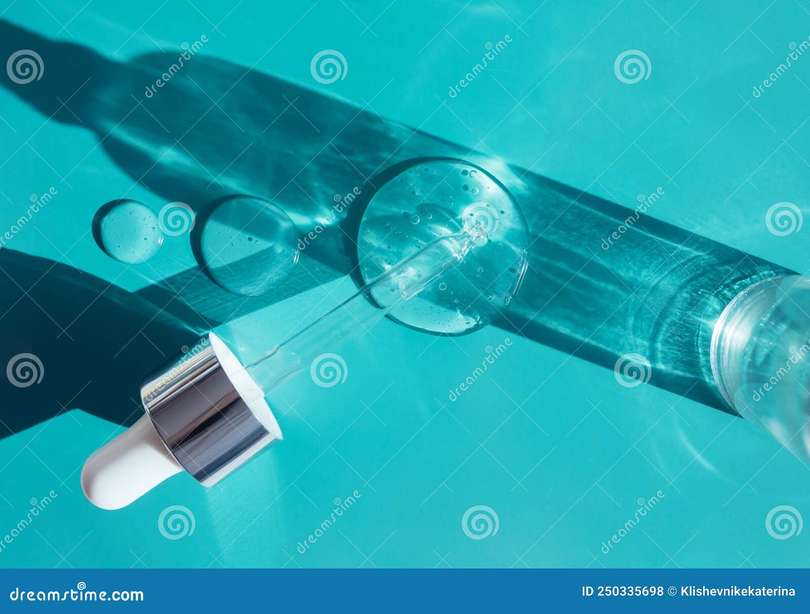 Pipette Drop of Serum Test on a Blue Background Sun Glare Stock Photo ...