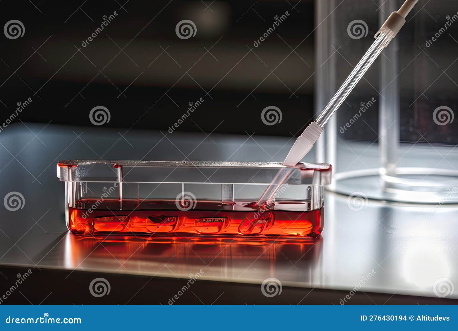 Pipette Dropper on Benchtop, with Liquid Inside Stock Photo - Image of ...