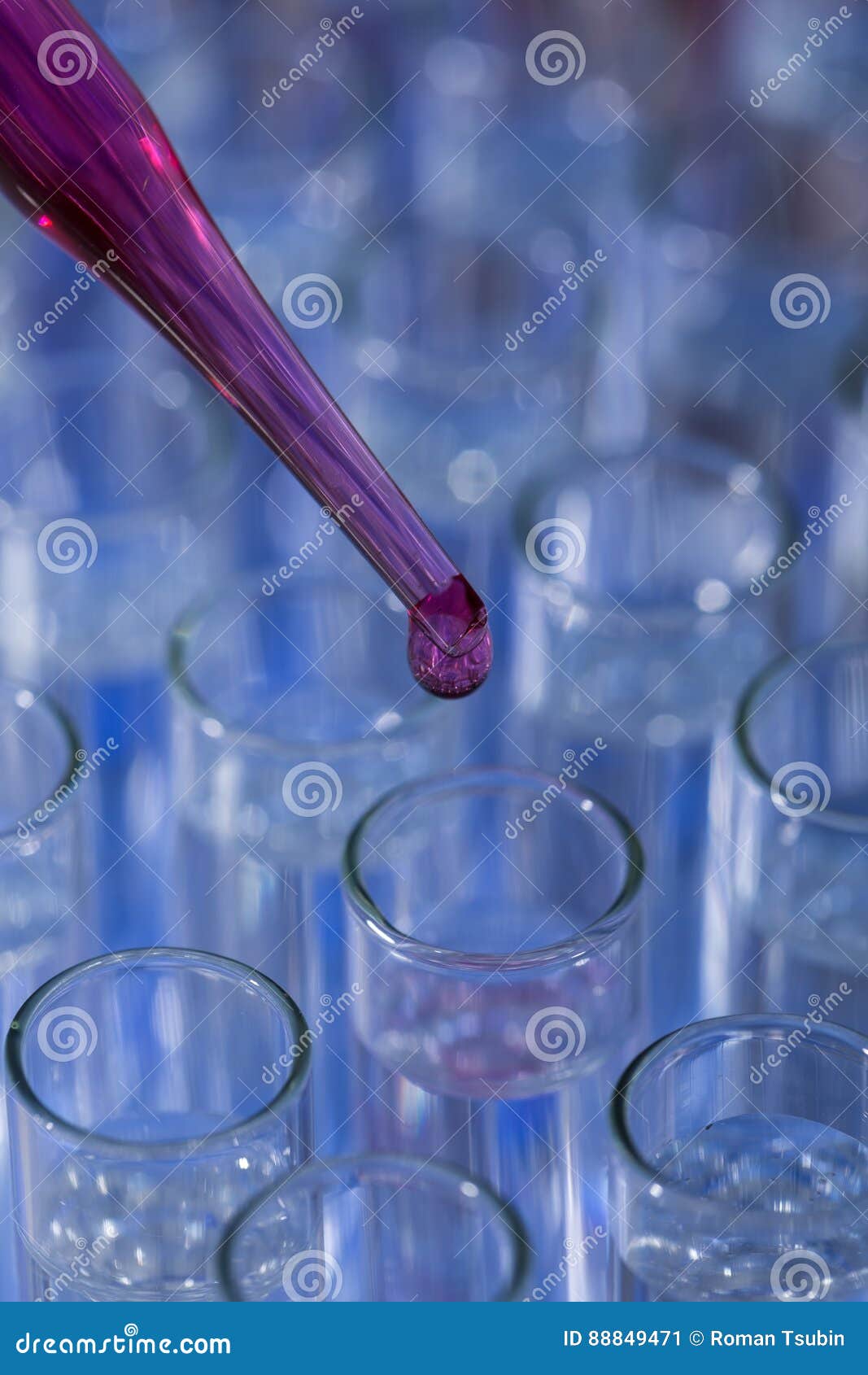 Pipette Dropping Fluid into Test Tube Stock Image - Image of instrument ...