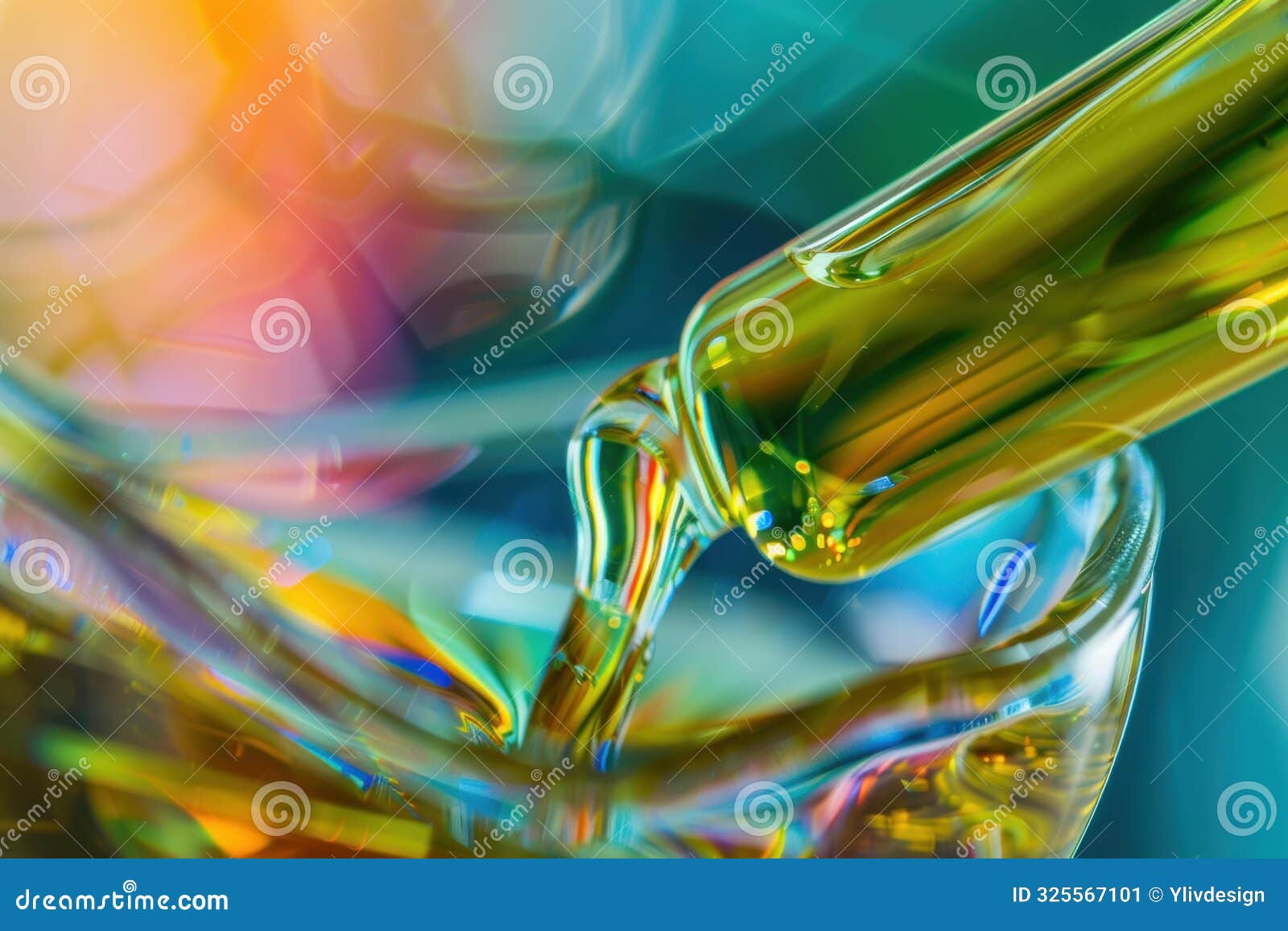 Pipette Dropping Yellow Chemical Liquid into Beaker in Laboratory ...
