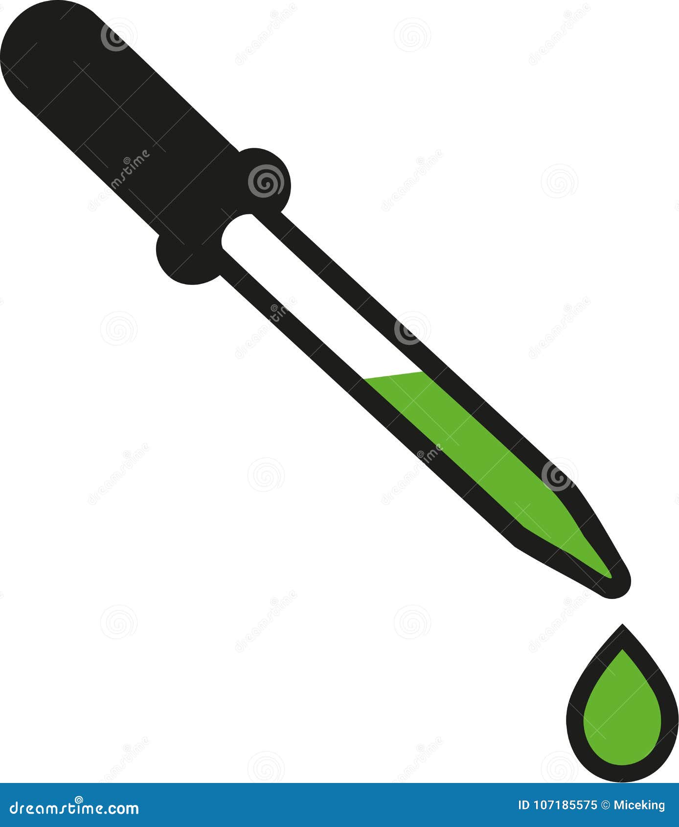 Pipette with green liquid stock vector. Illustration of vector - 107185575