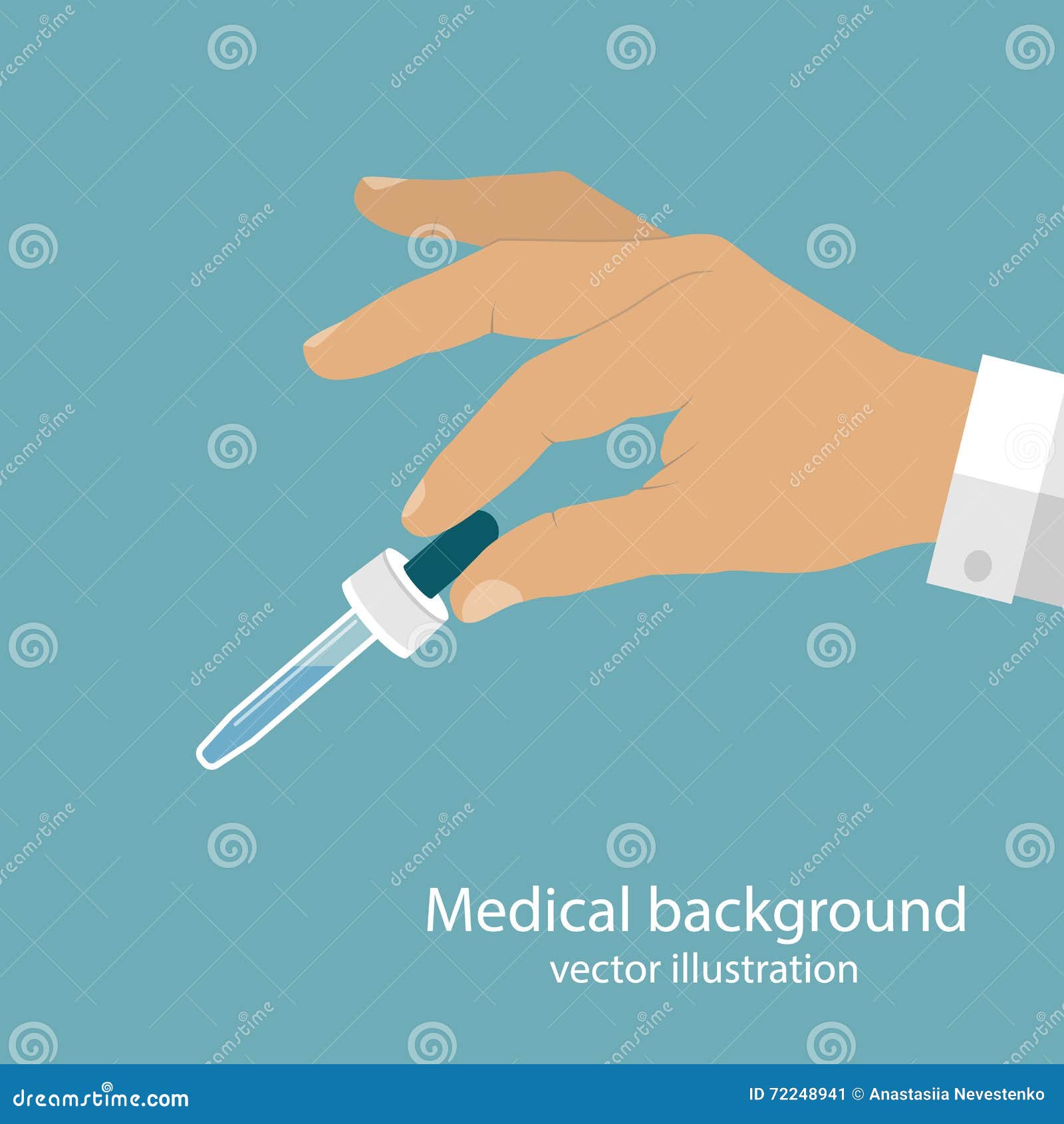 Pipette in hands doctor stock vector. Illustration of flat - 72248941