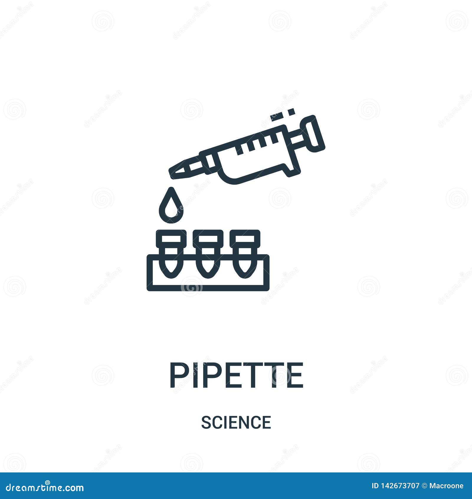 Pipette Icon Vector from Science Collection. Thin Line Pipette Outline ...