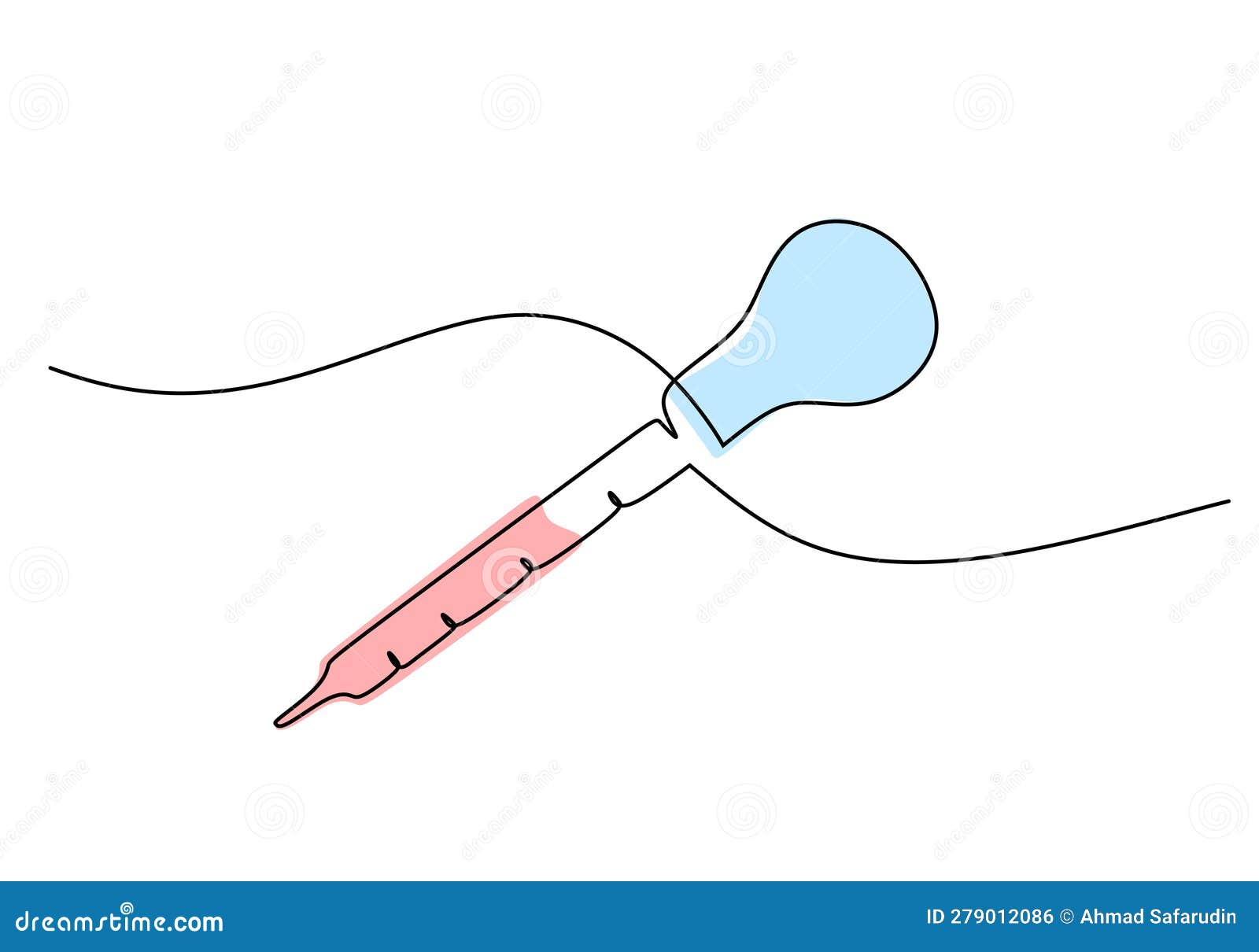 Pipette - Laboratory Equipment and Tools Object, One Line Drawing ...