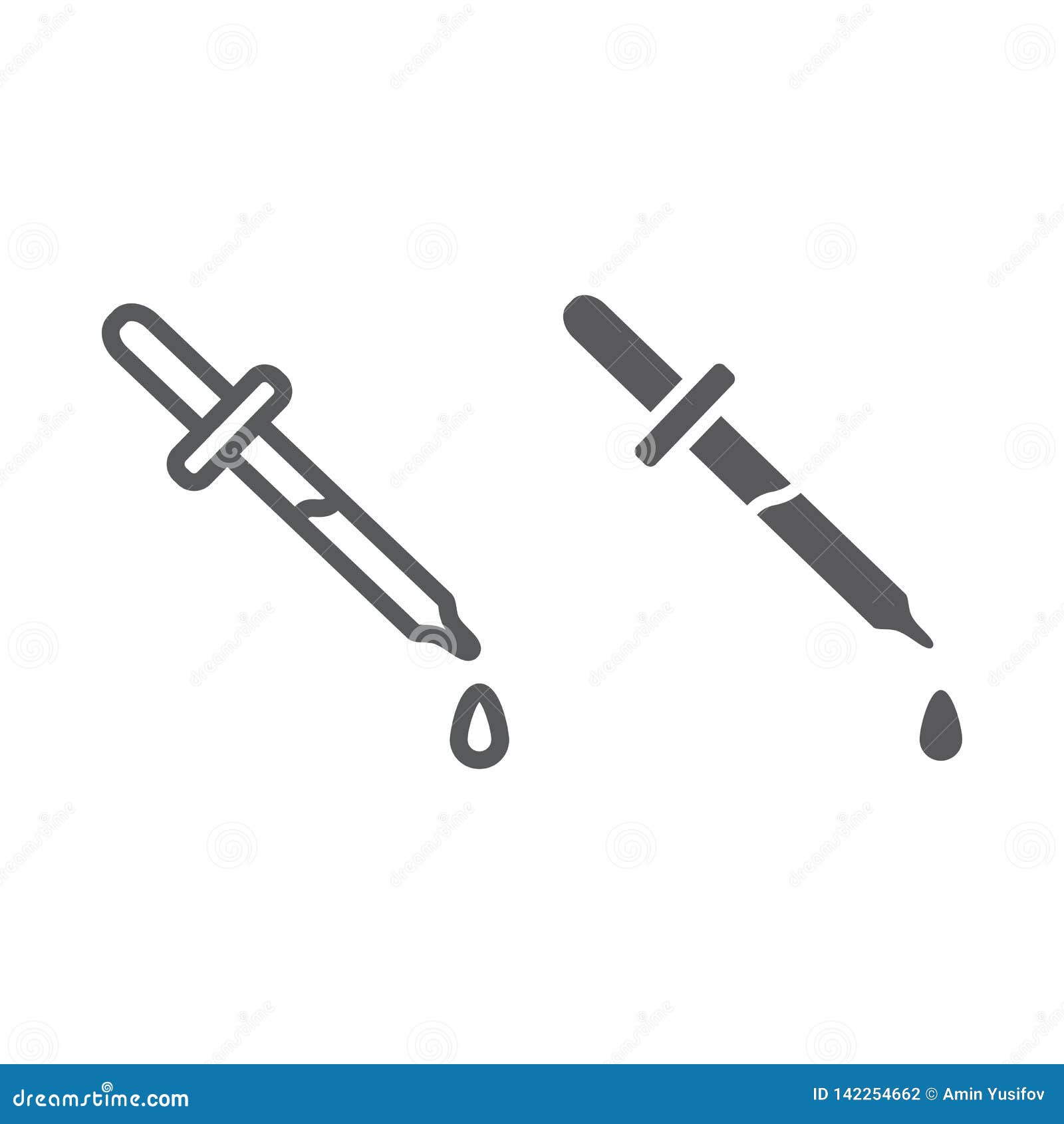 Pipette Line and Glyph Icon, Instrument and Laboratory, Dropper Sign ...