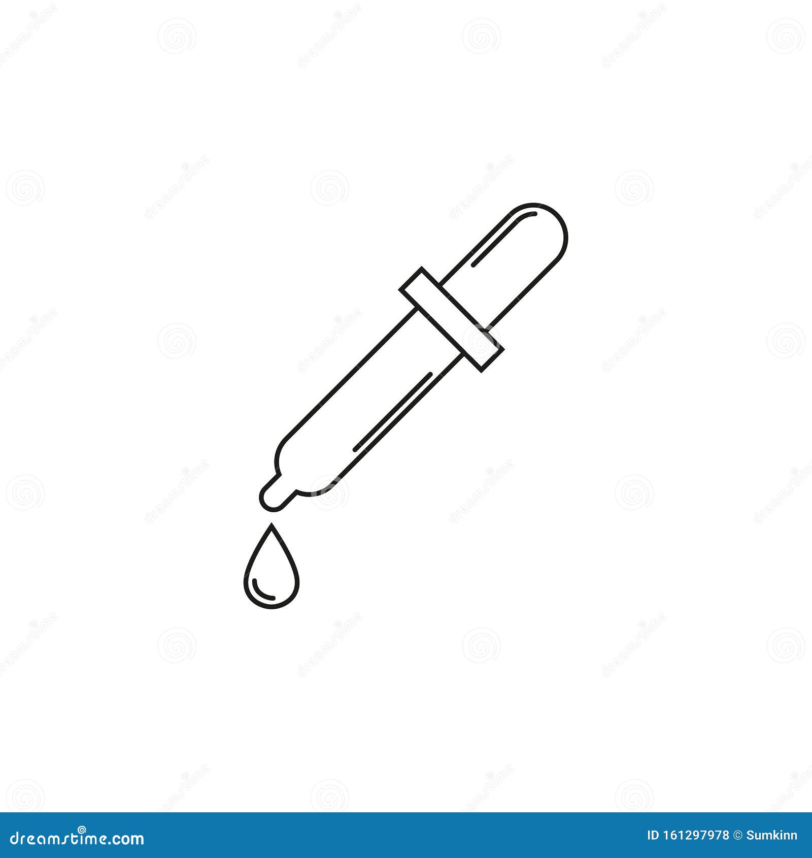 Pipette in linear style. stock vector. Illustration of medicine - 161297978