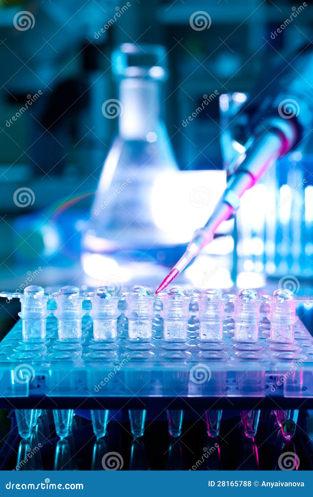 Pipette and PCR tubes stock photo. Image of copyspace - 28165788