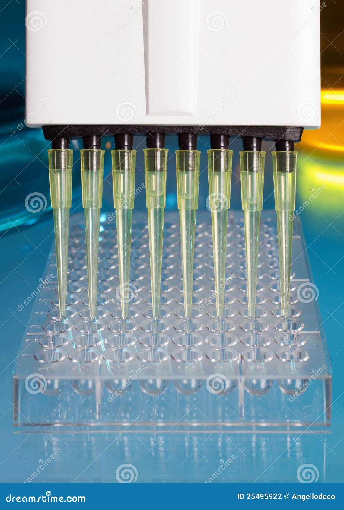 Pipetting plate experiment stock photo. Image of industry - 25495922