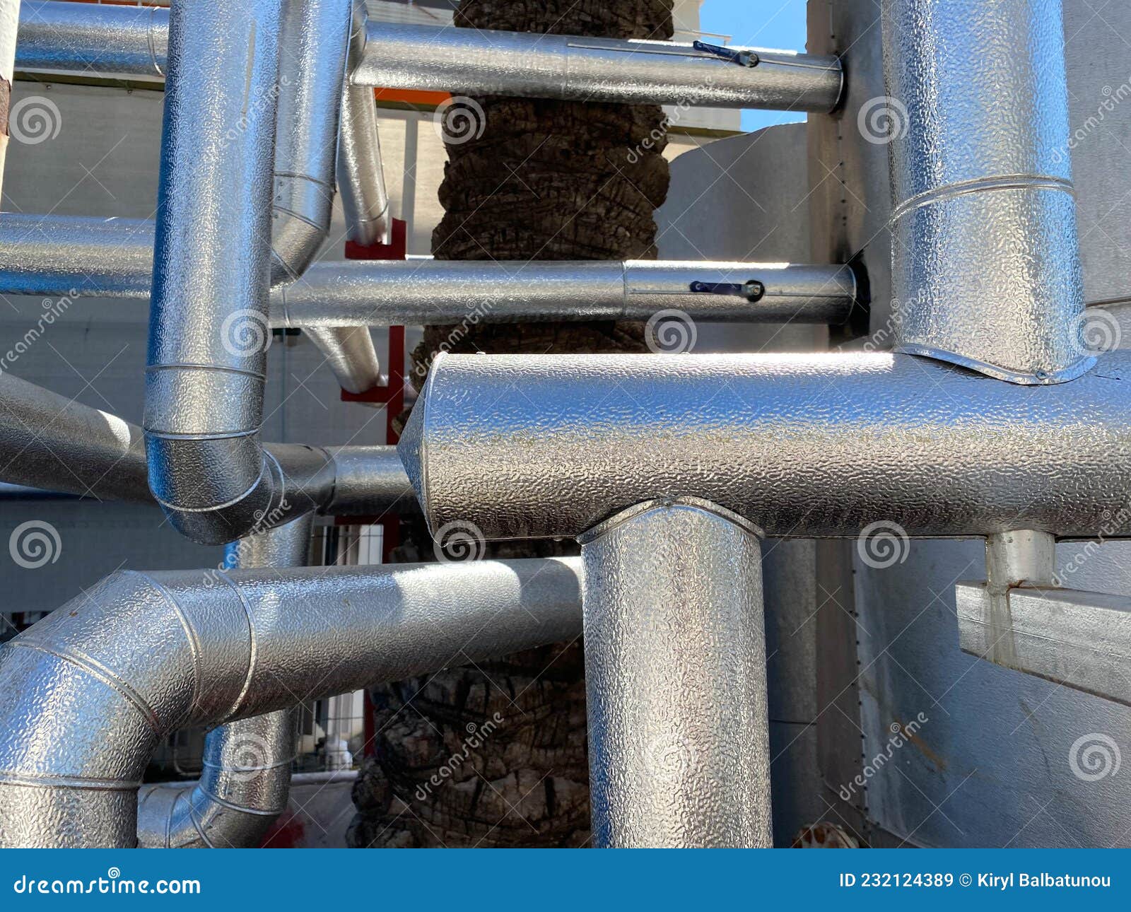 Pipeworks with Insulation in a Technical Room Stock Image - Image of ...