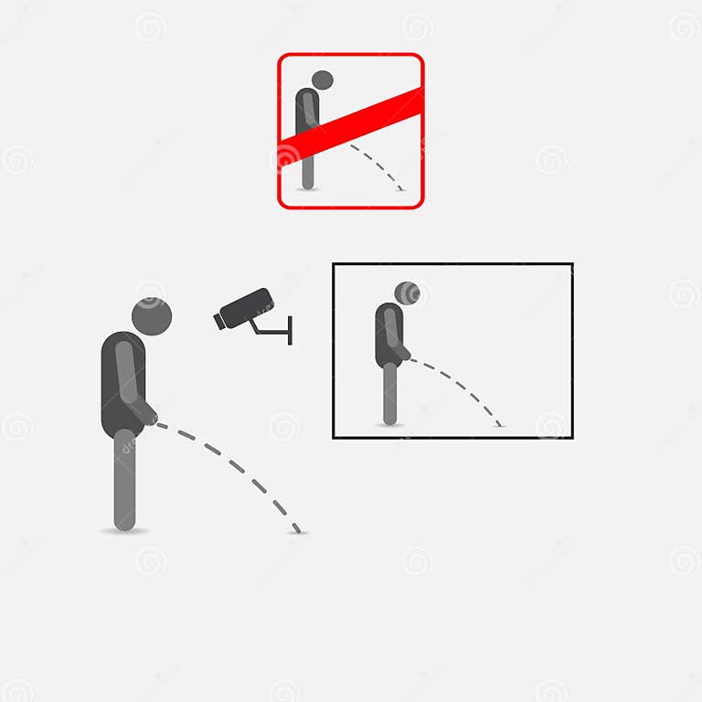 Public Peeing Prohibition Sign with Camera Symbol Stock Vector ...